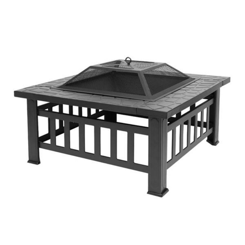 Andover Mills™ Kloss 17" H x 32" W Steel Outdoor Fire Pit with Lid ...