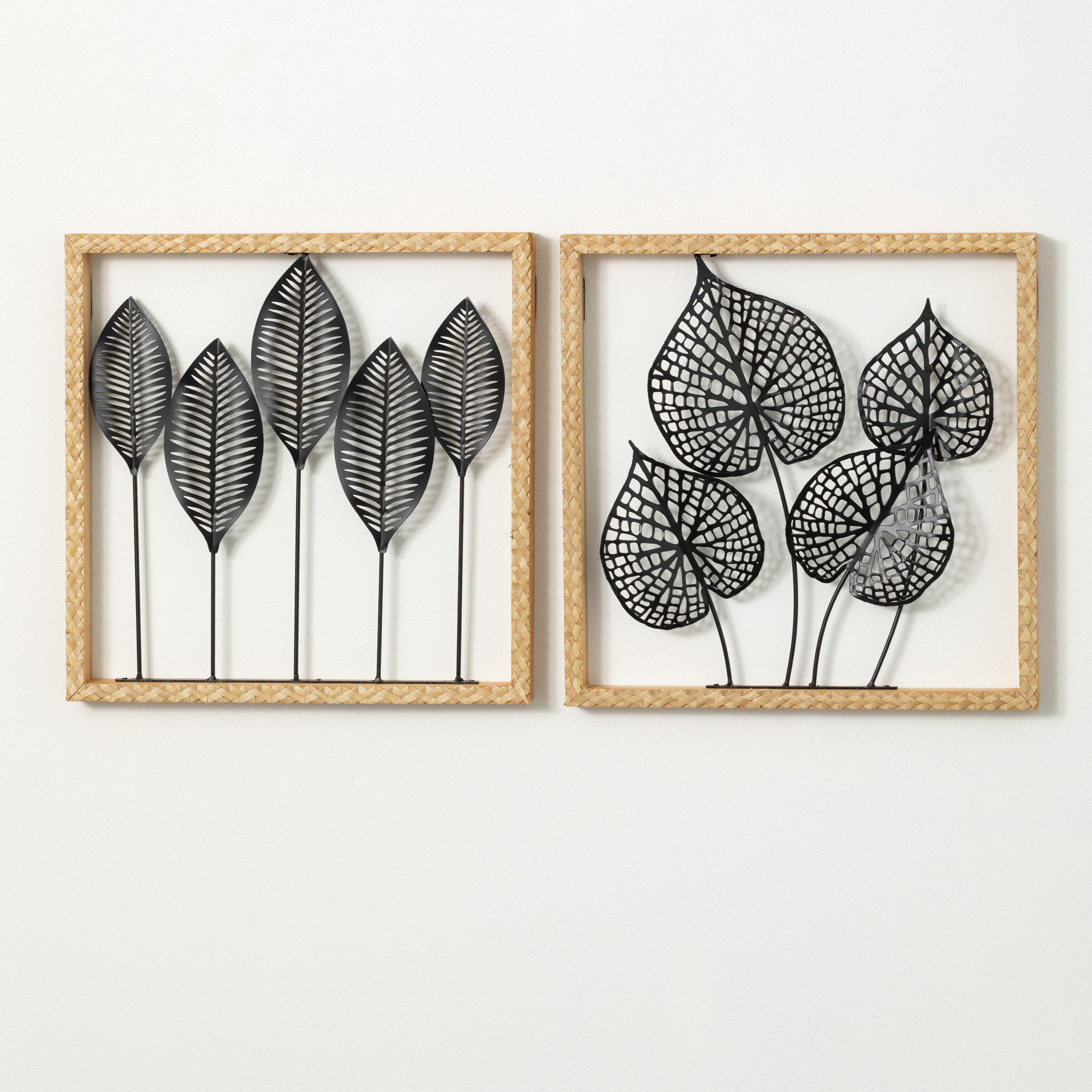 Joss & Main Metal Leaf Silhouette Panels - Set Of 2 - Wayfair Canada