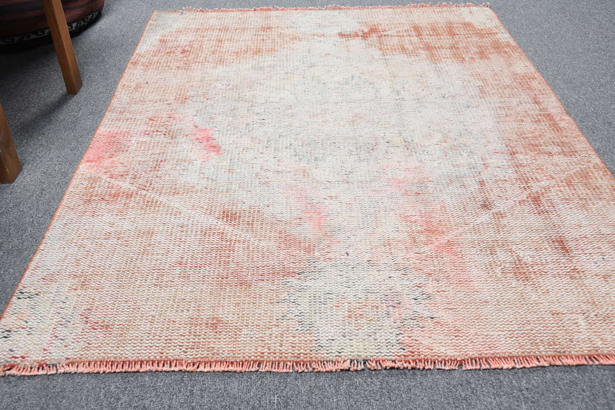Bungalow Rose 3.3x4.4 ft Small Rug, Vintage Rug, Neutral Rugs, Red ...