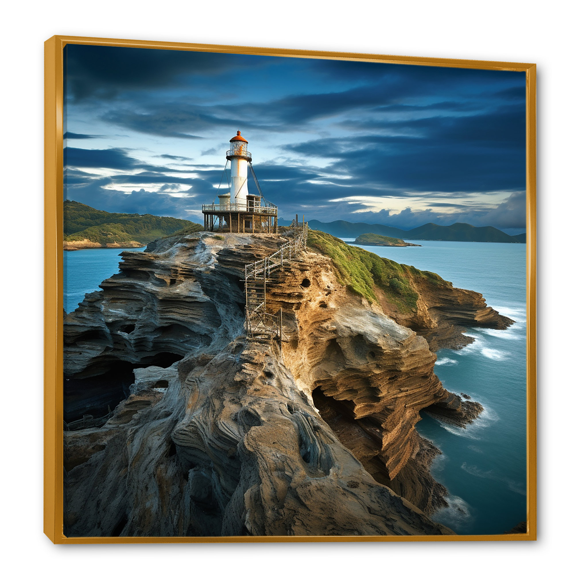 Breakwater Bay Coastal Lighthouse Guard IV - Lighthouses Wall Art | Wayfair