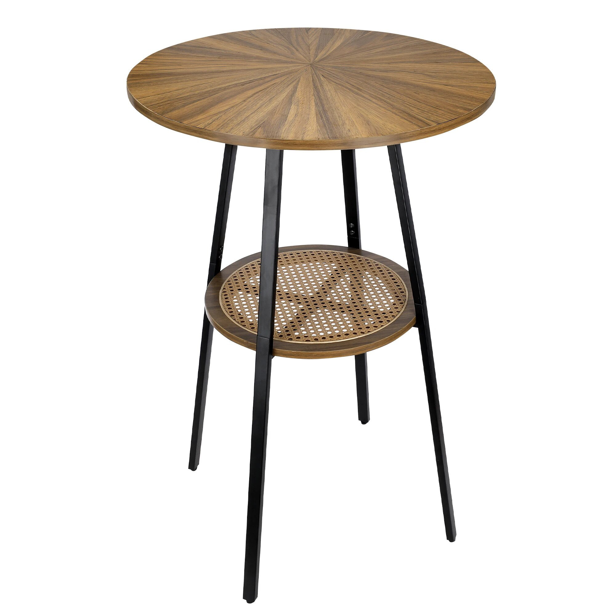 17 Stories Hight Dining Tables with Rattan Storage Shelf - Wayfair Canada