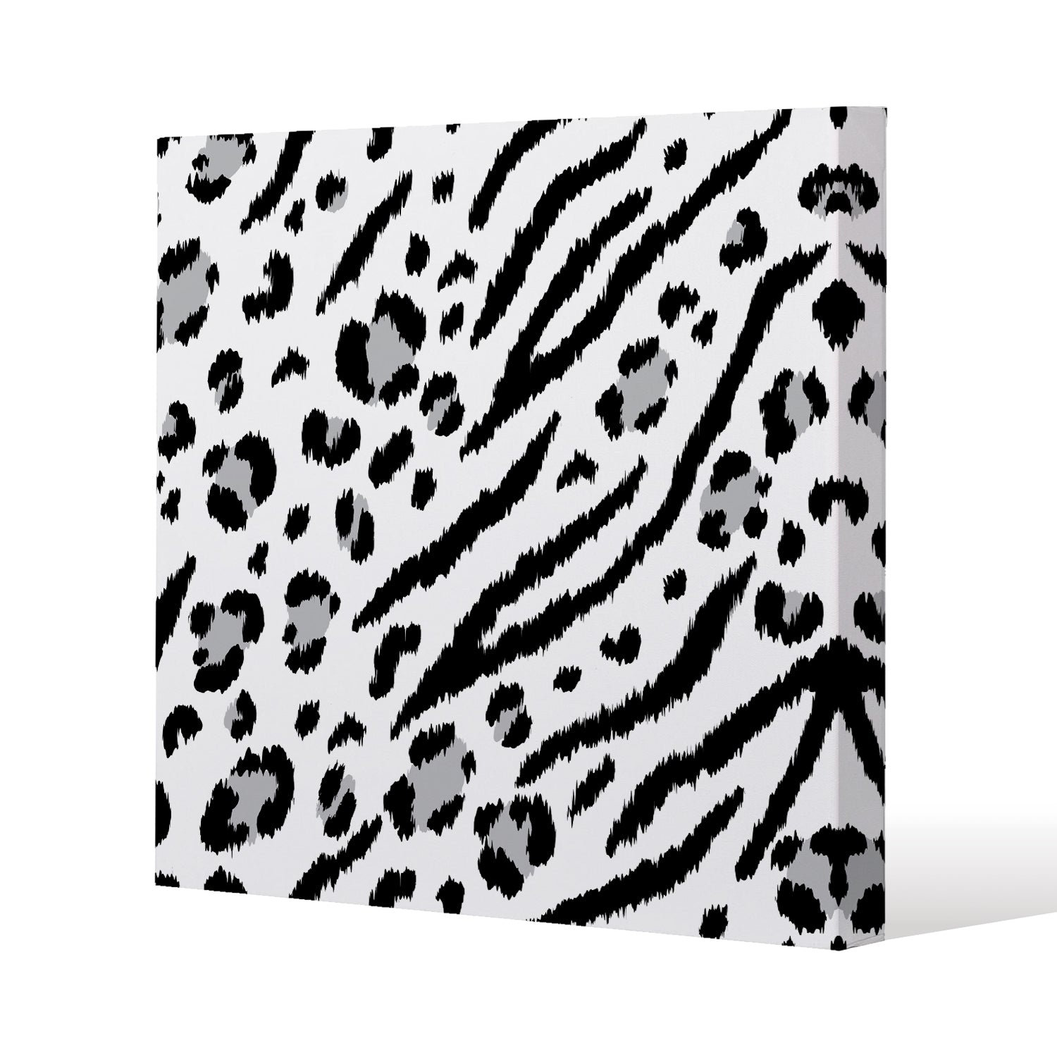 Metro Lane Zebra & Leopard Print Slim Style Canvas Print 90x90cm , 15mm ...