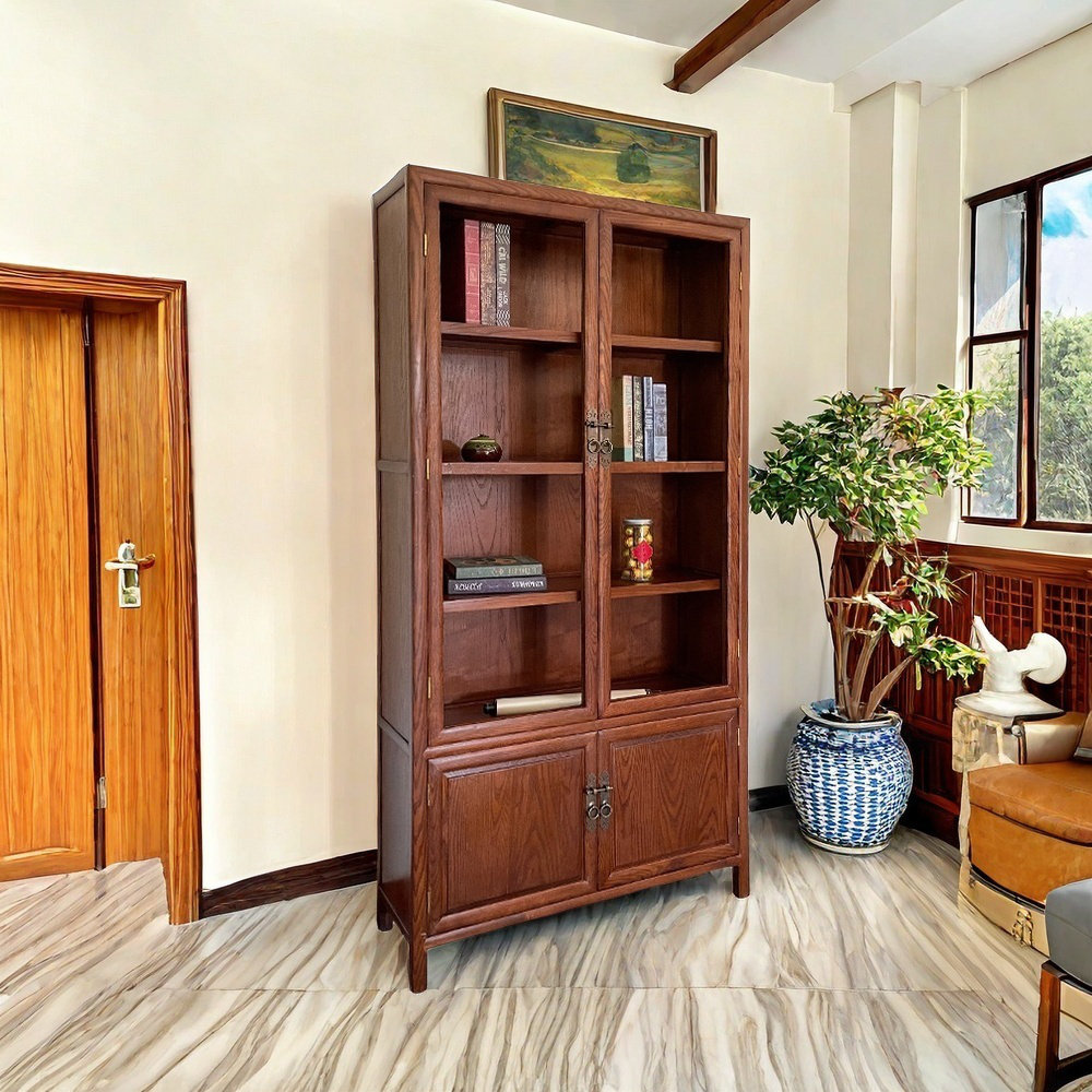 Parttlion Chinese style simple solid wood bookcase | Wayfair