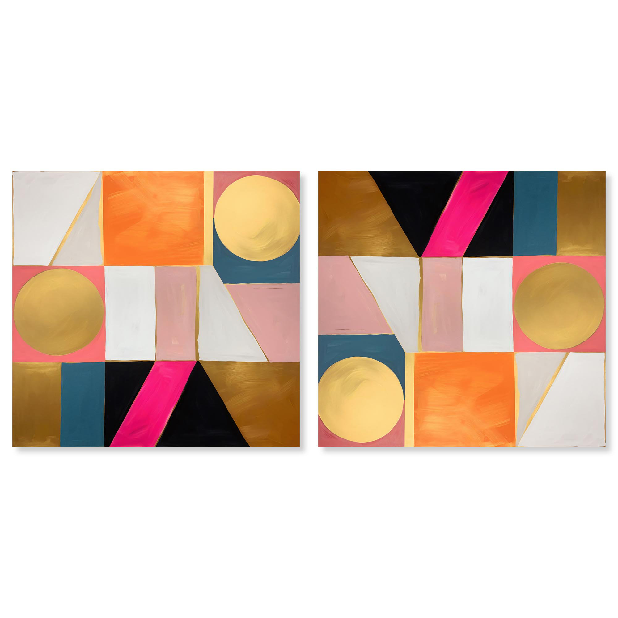 Art Remedy 2D Geometric Figures Set Canvas Contemporary Art by Art ...