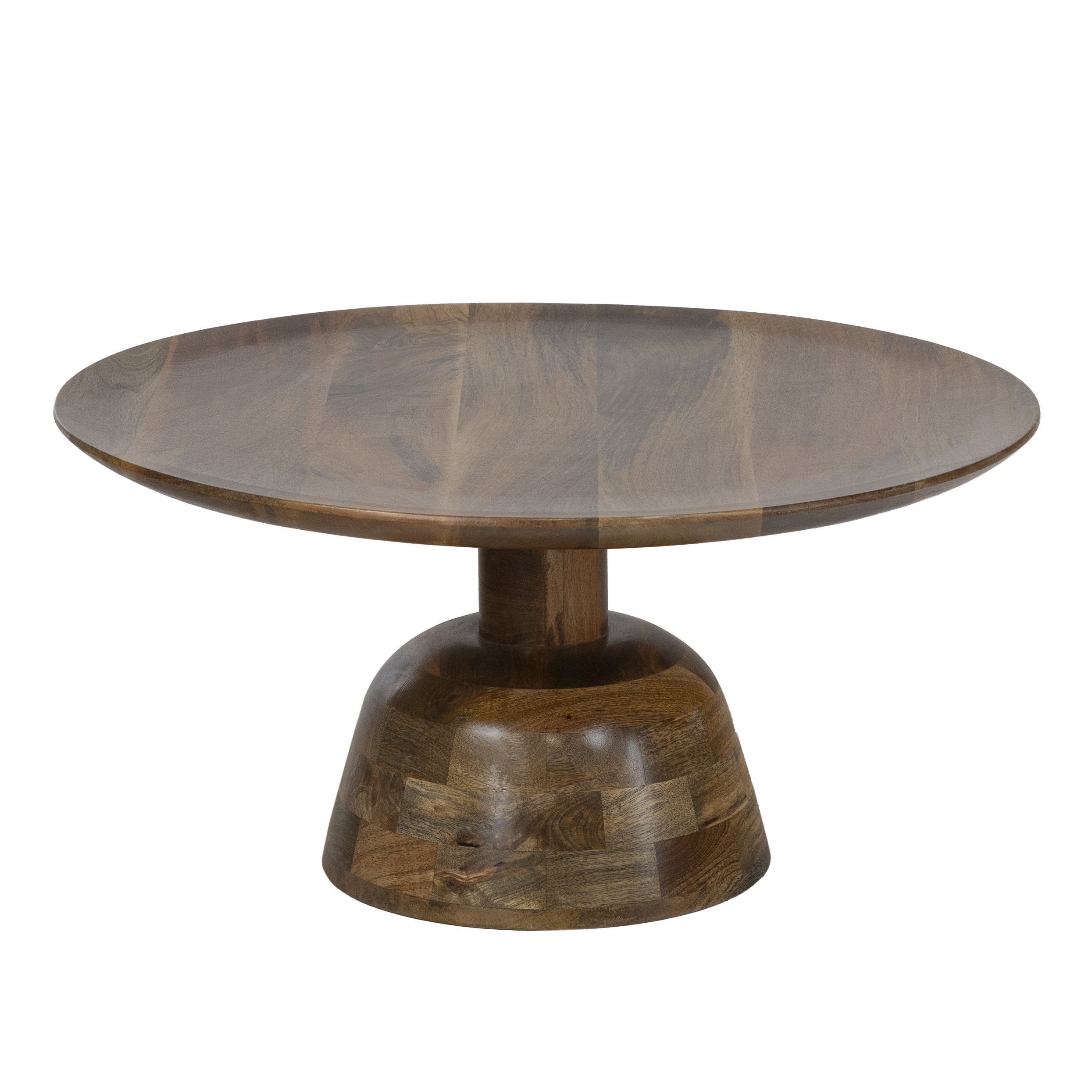 Loon Peak® Handcrafted Round Mango Wood Coffee Table with Domed Base ...