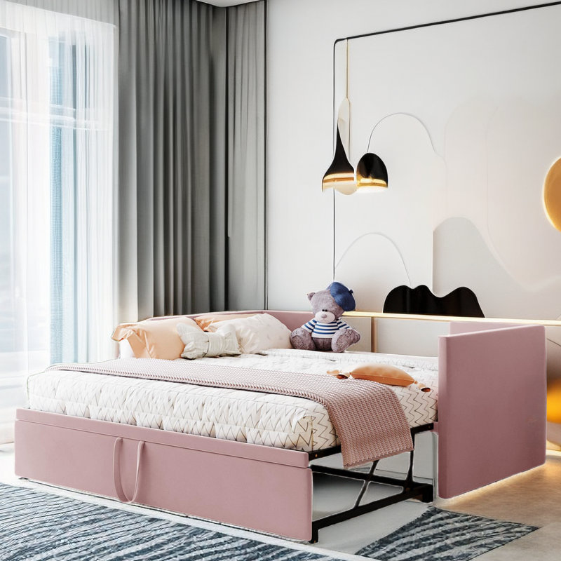 Red Barrel Studio® Azekiel Twin Size Upholstered Daybed with Pop Up ...