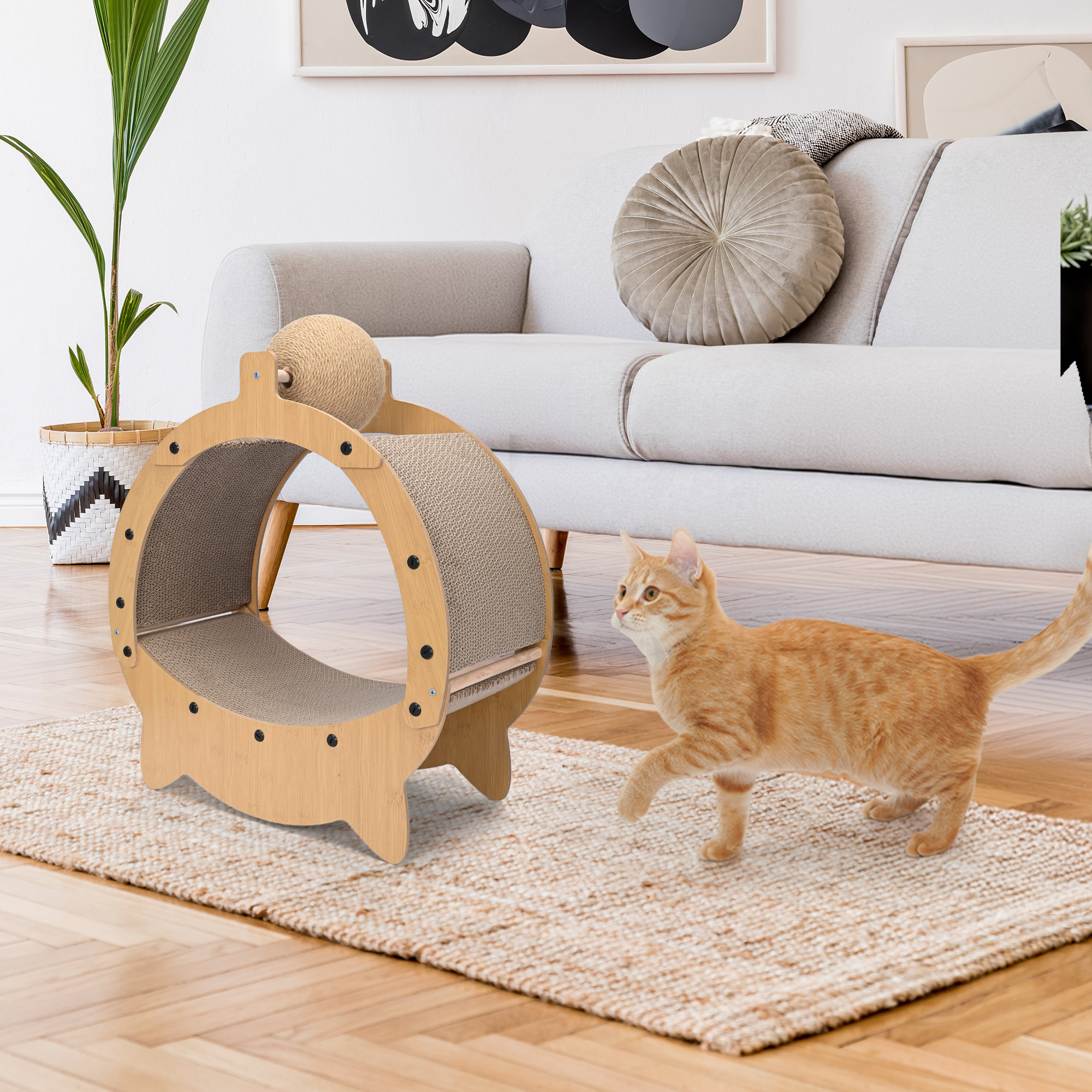 Ebern Designs Cardboard Cat Scratching Post,Cat Scratchers for Indoor ...