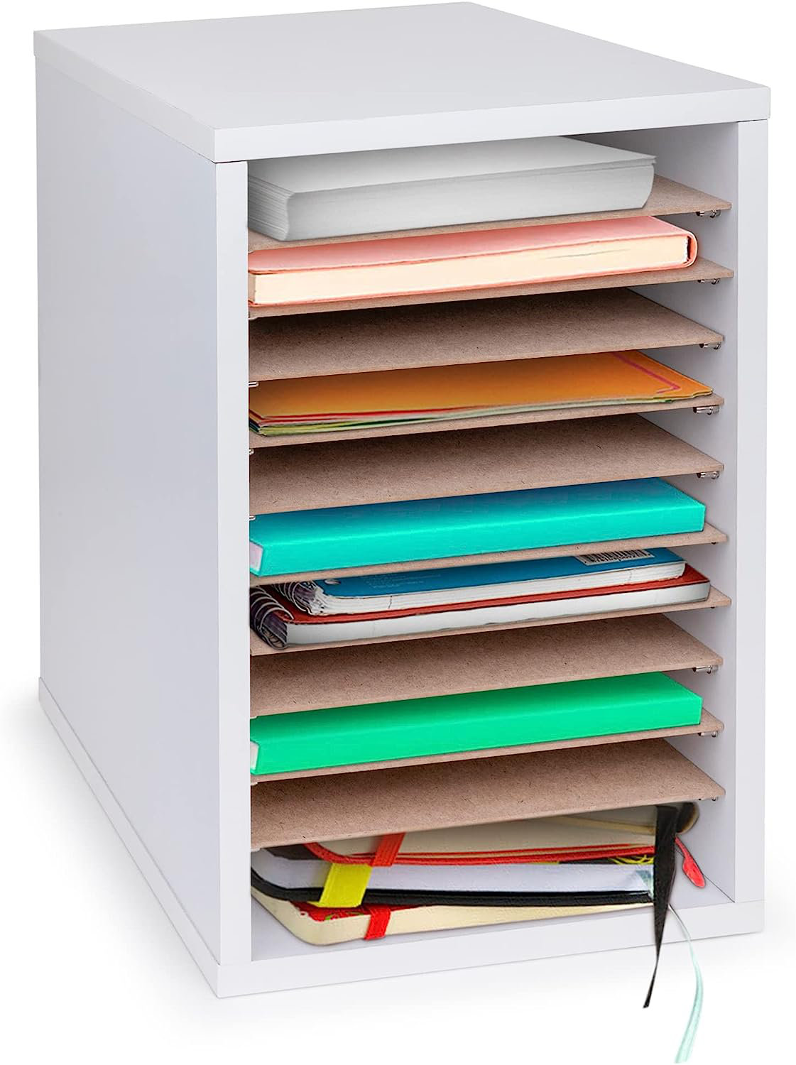 AdirOffice Manufactured Wood Compartment Organizer Literature Sorter ...