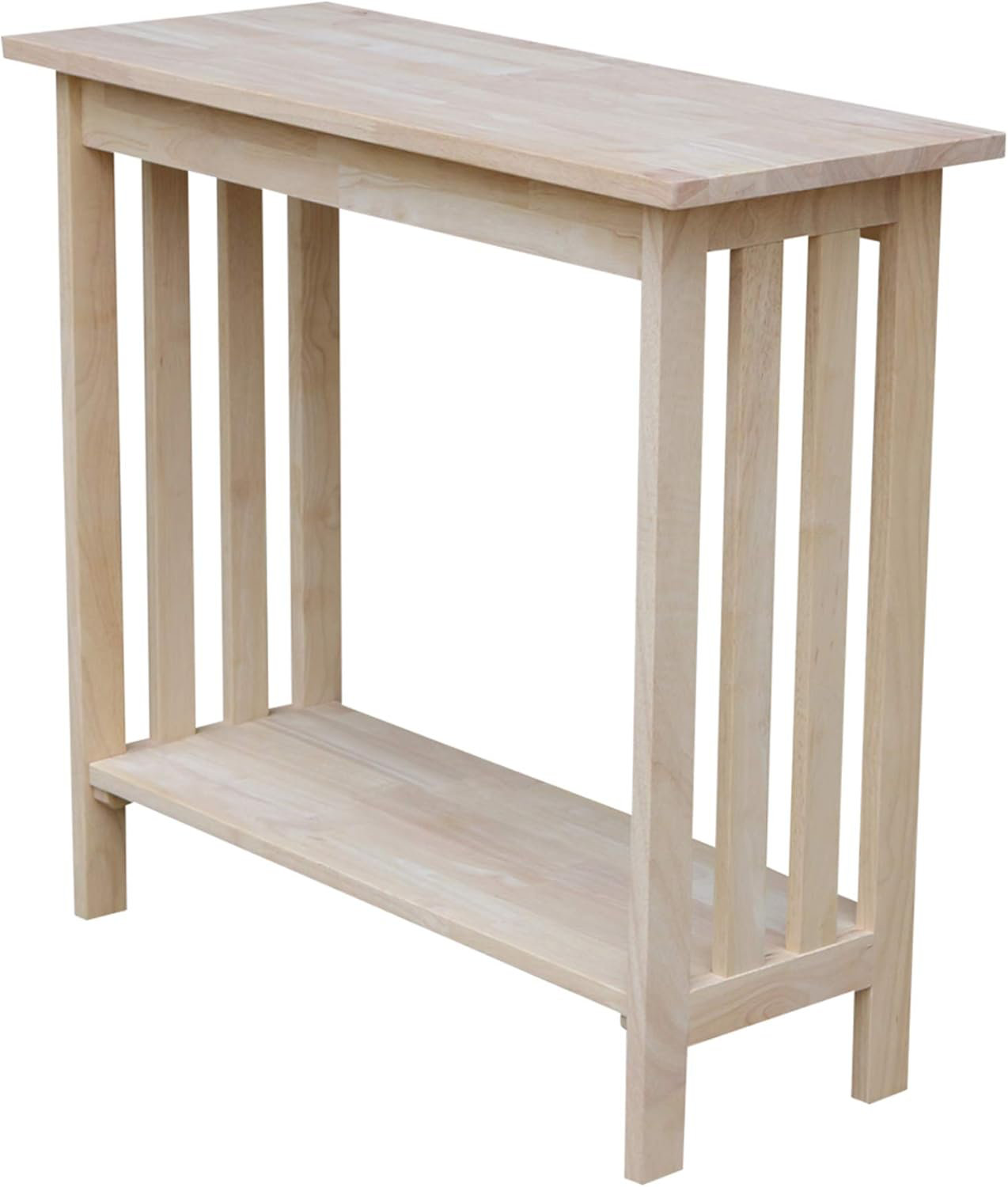 One Allium Way Solid Hardwood Mission Entry Table With Butcher Block ...