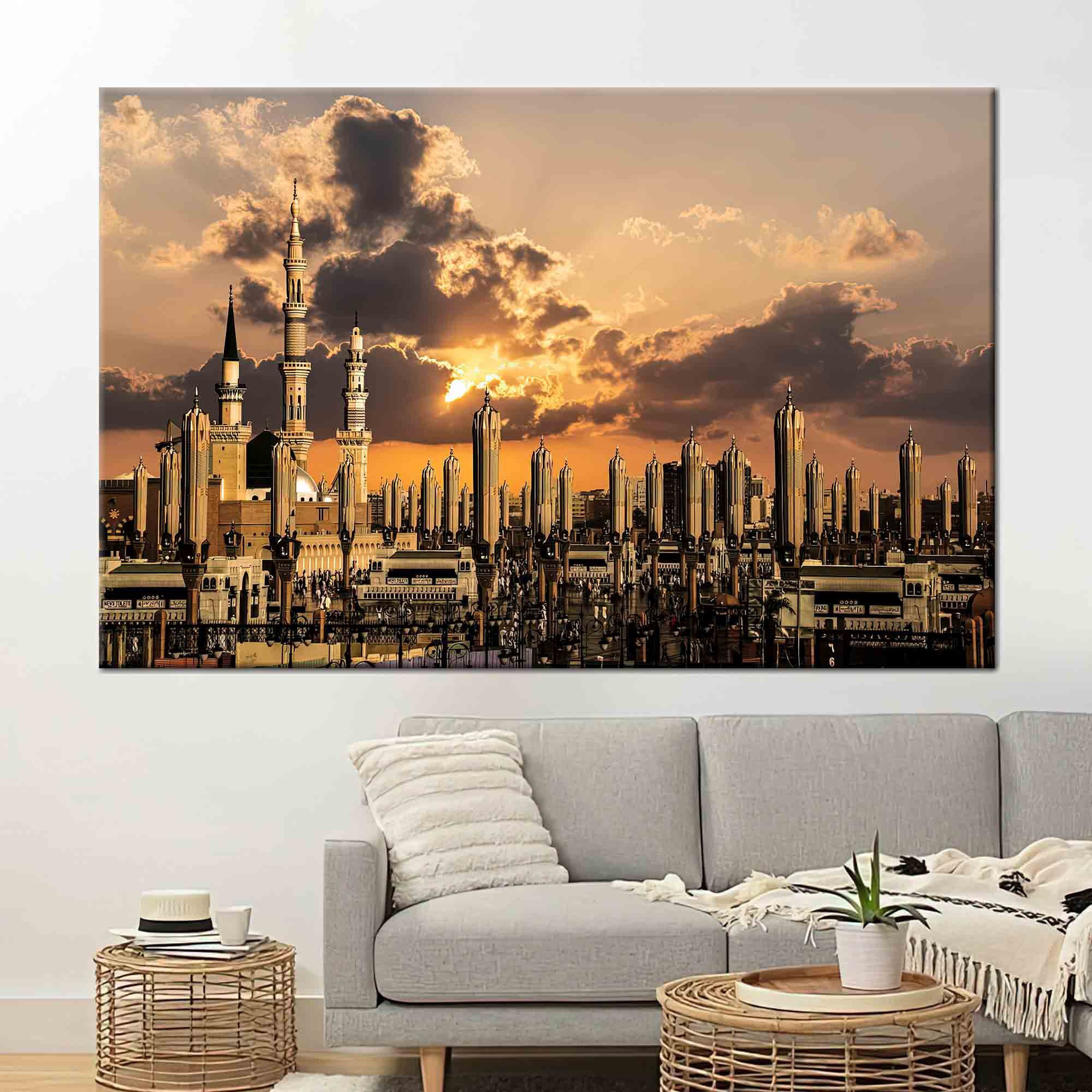 kayra export Islamic Landscape Poster Featuring Masjid Nabawi Art On ...