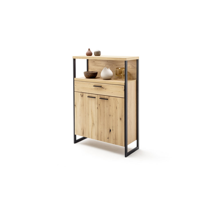 MCA Furniture 95cm Wide 1 Drawer Oak Solid Wood Highboard | Wayfair.co.uk