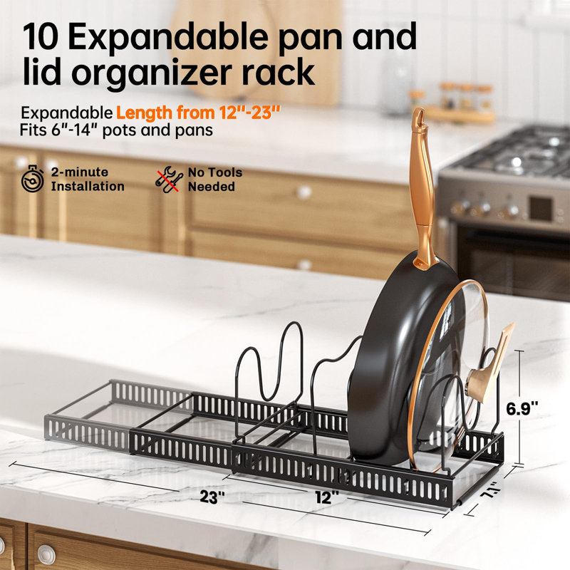 Prep & Savour Metal Straight Countertop / Cabinet Pot Rack | Wayfair
