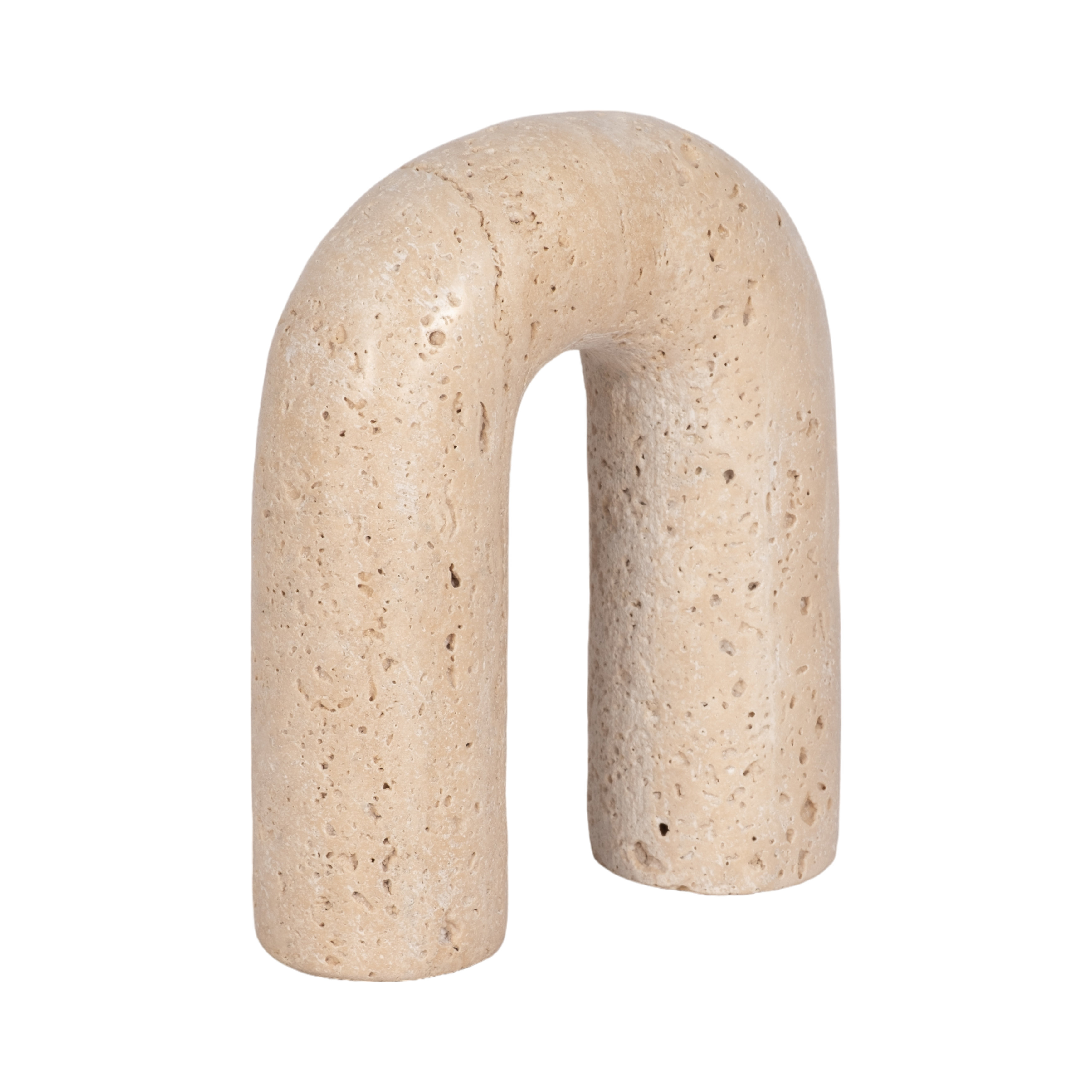 Joss & Main Rounded Travertine Arch Object, Tan | Joss & Main