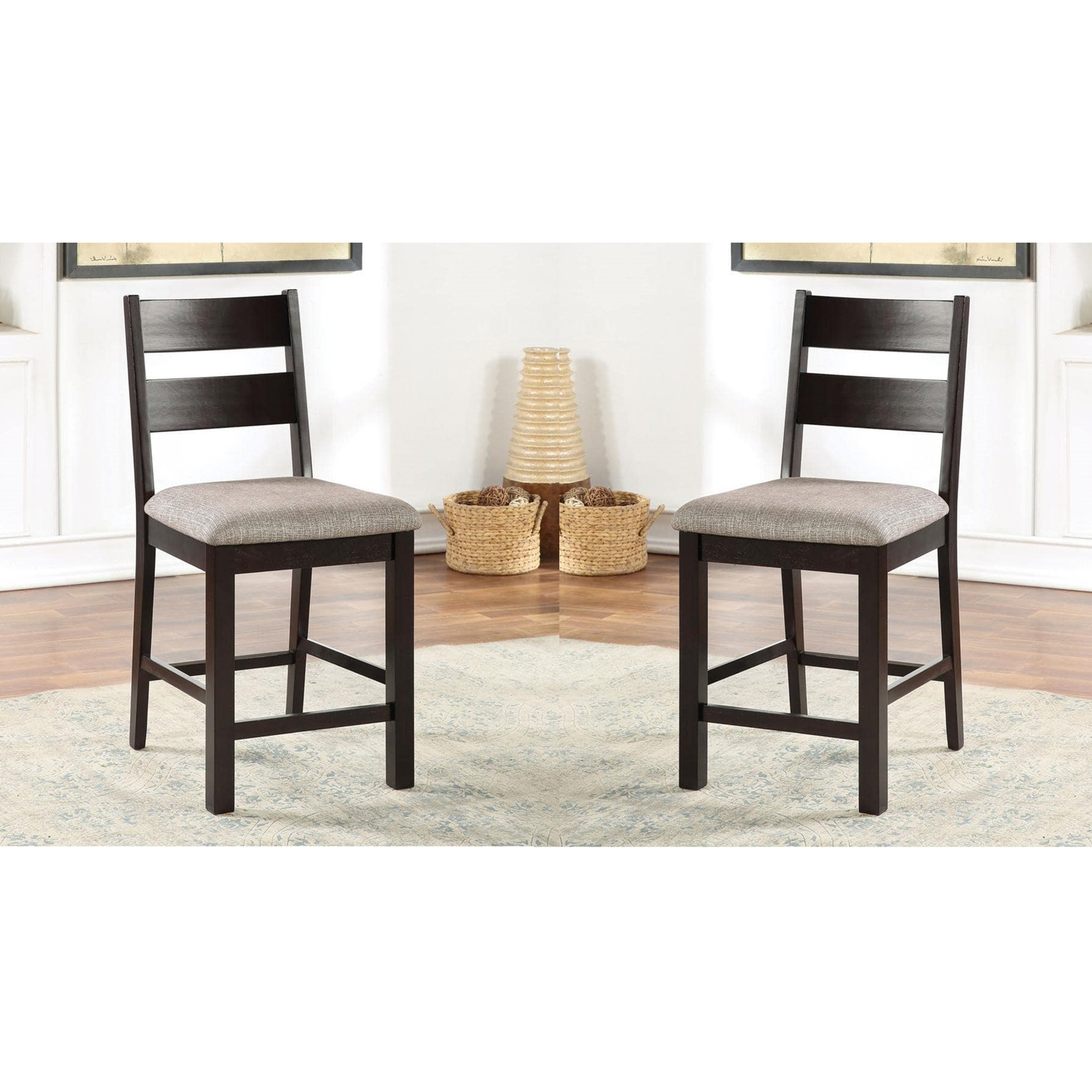 One Allium Way® Dining Chairs Padded Fabric Seat Set of 2pc Side Chair ...