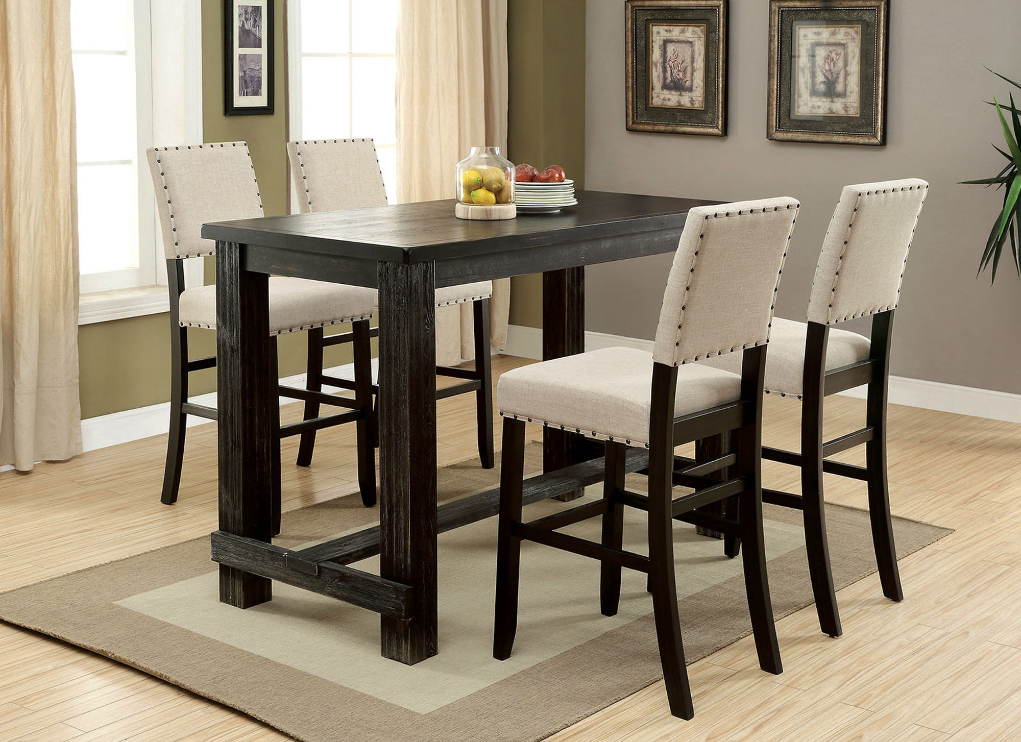 Red Barrel Studio® 5Pc Counter Height Dining Bar Set Table And 4X ...