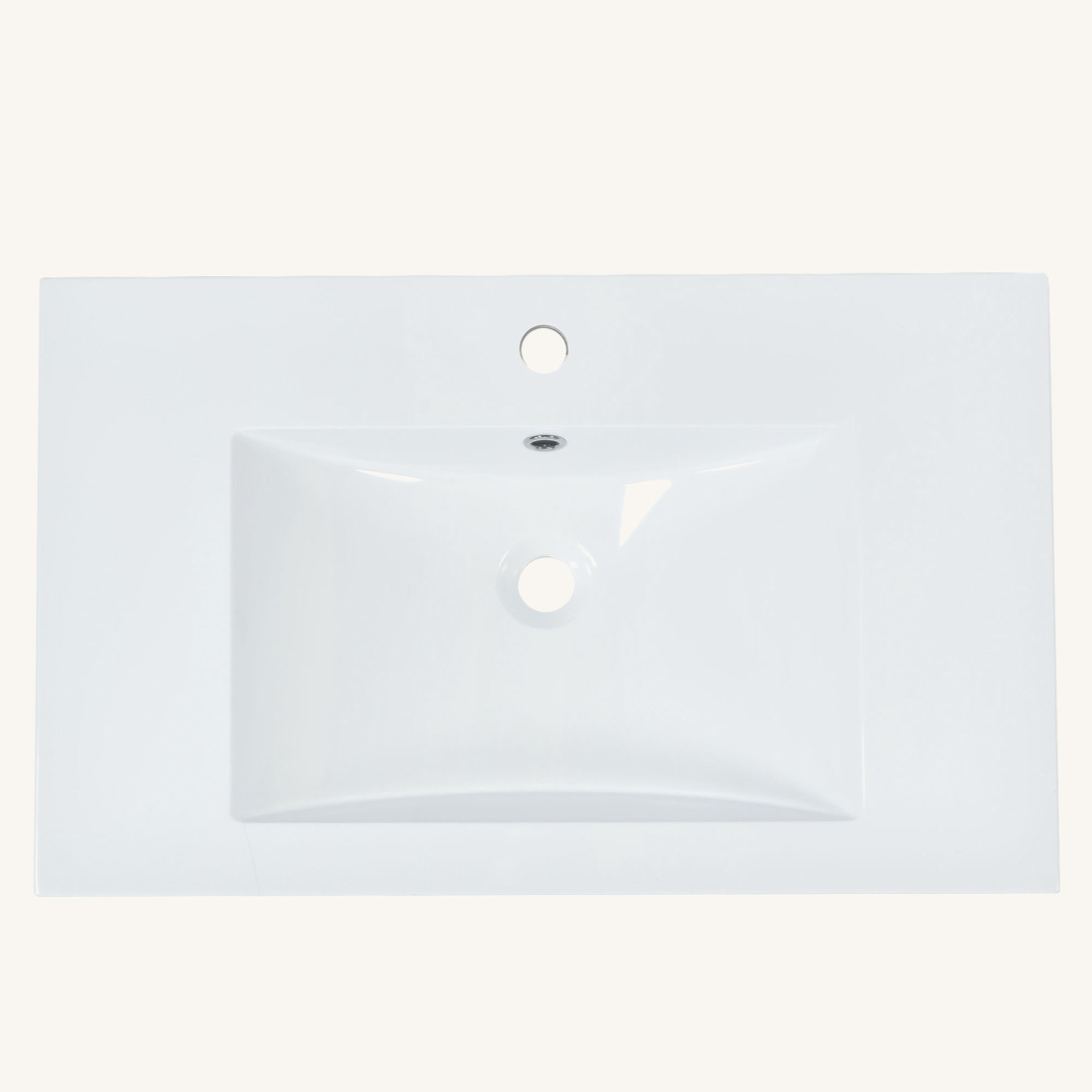 Tech Cube 30" Bathroom Vanity, Rectangular Single Hole Bathroom Resin ...