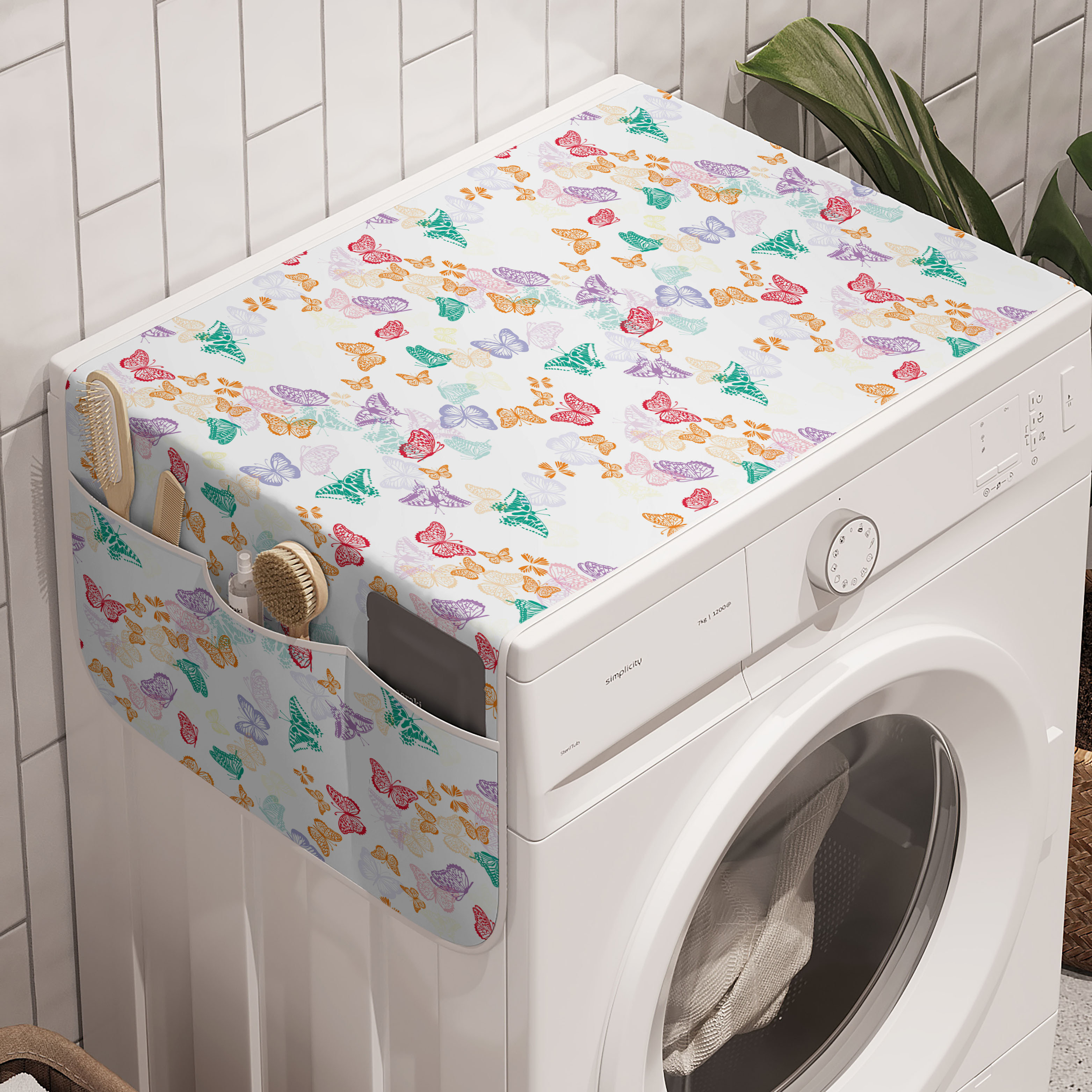 East Urban Home Butterfly Washing Machine Organizer Pack of 2 47" x 18. ...