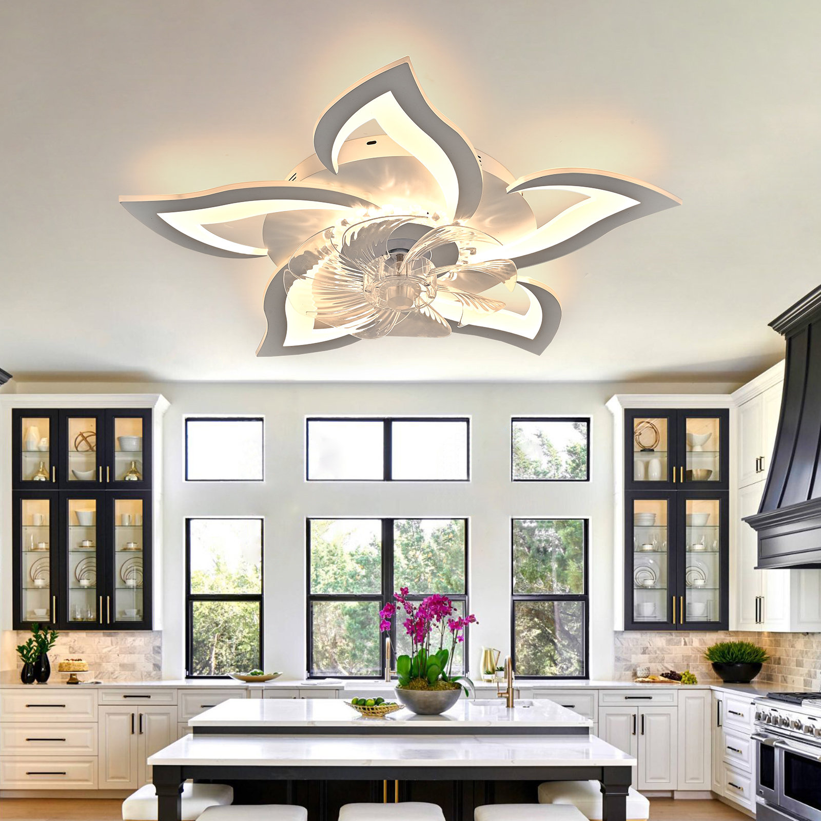 Wrought Studio™ 27" Drayon LED Chandelier Ceiling Fan with Remote ...