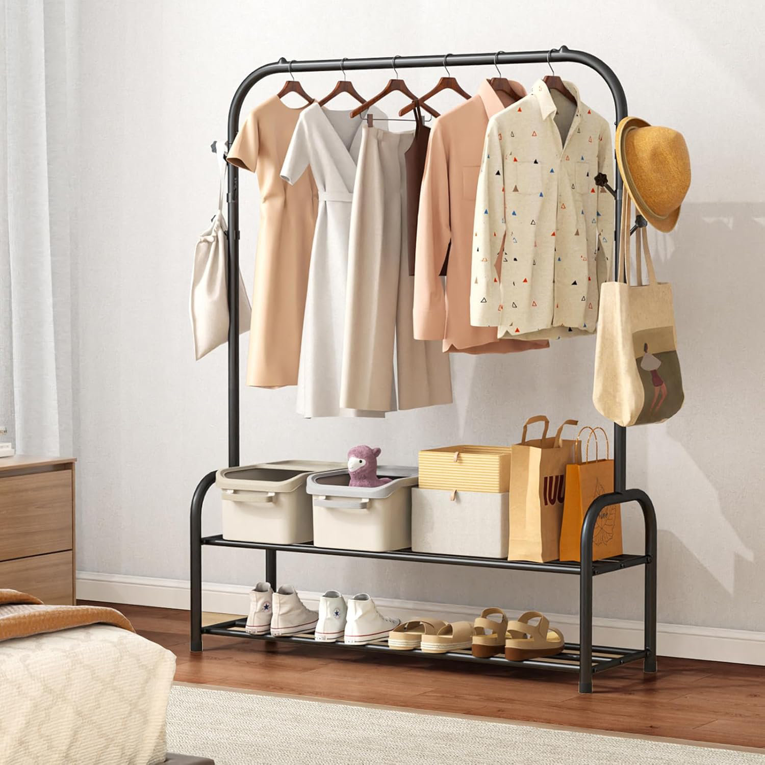 Rebrilliant Wardrobe Closet - Portable Clothing Rack For Hanging ...
