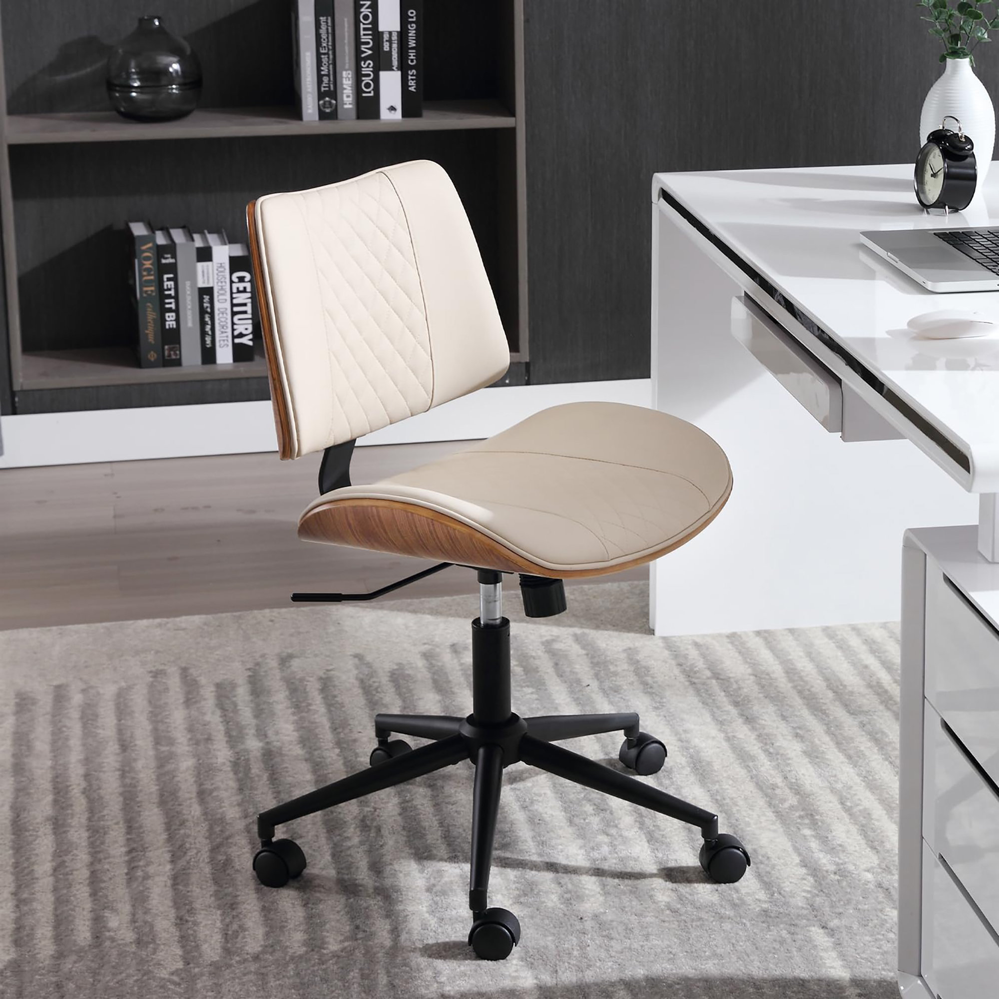 Nobega Adjustable height small armless office chair | Wayfair