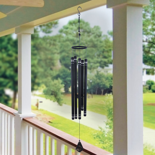 Arlmont & Co. 51"H Metal Wind Chime with Butterfly Windcatcher | Wayfair