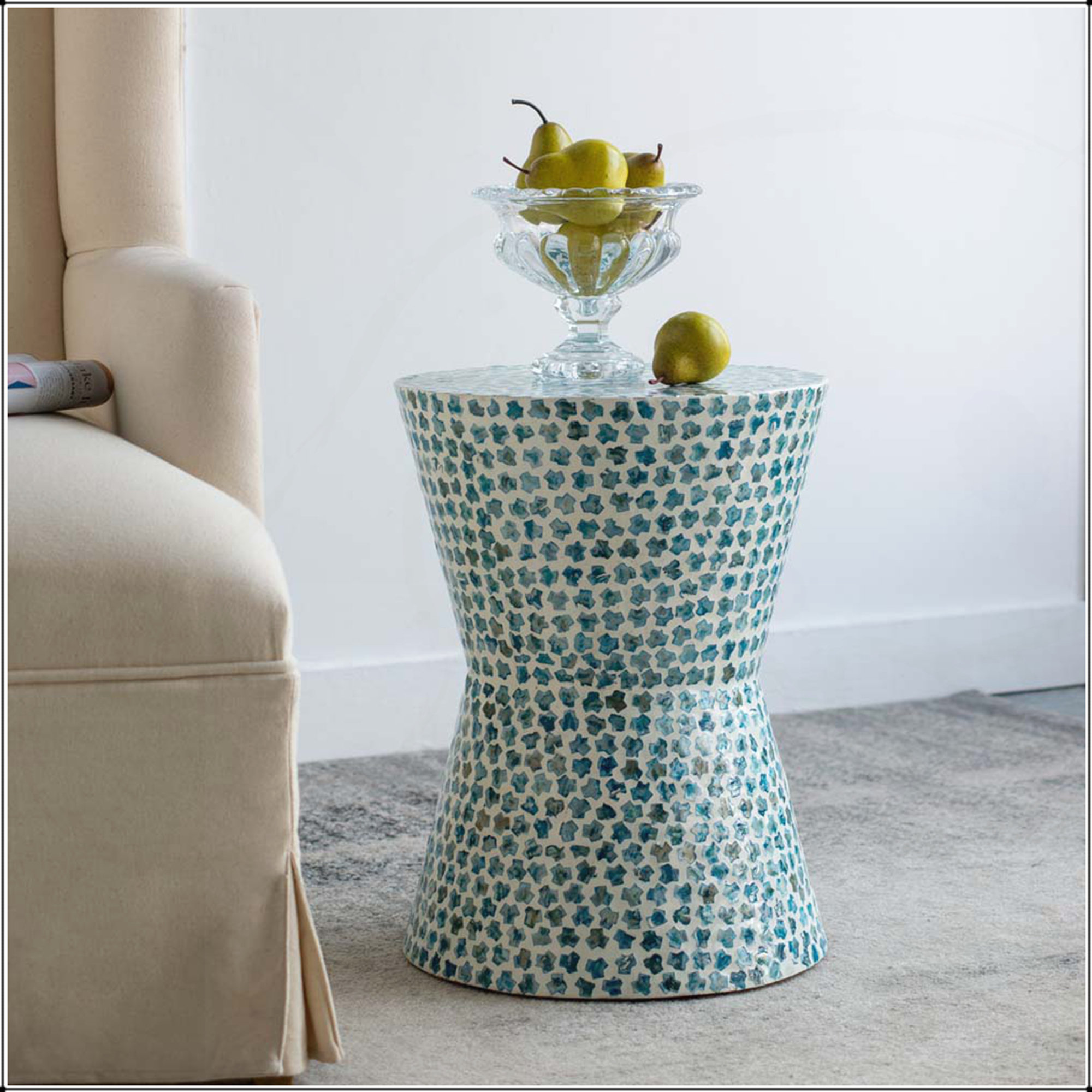 Dakota Fields D14x20 Tapered Round Garden Accent Stool with for ...