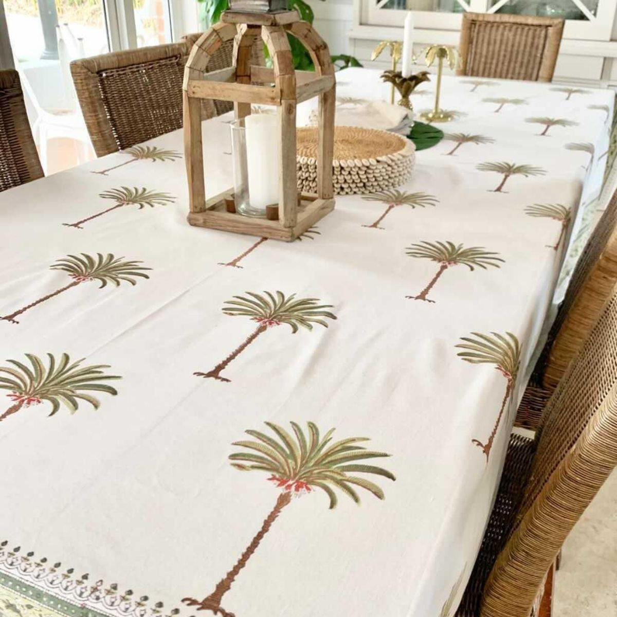 Decor Mantra Palm Tree Green Square Tablecloth | Perigold