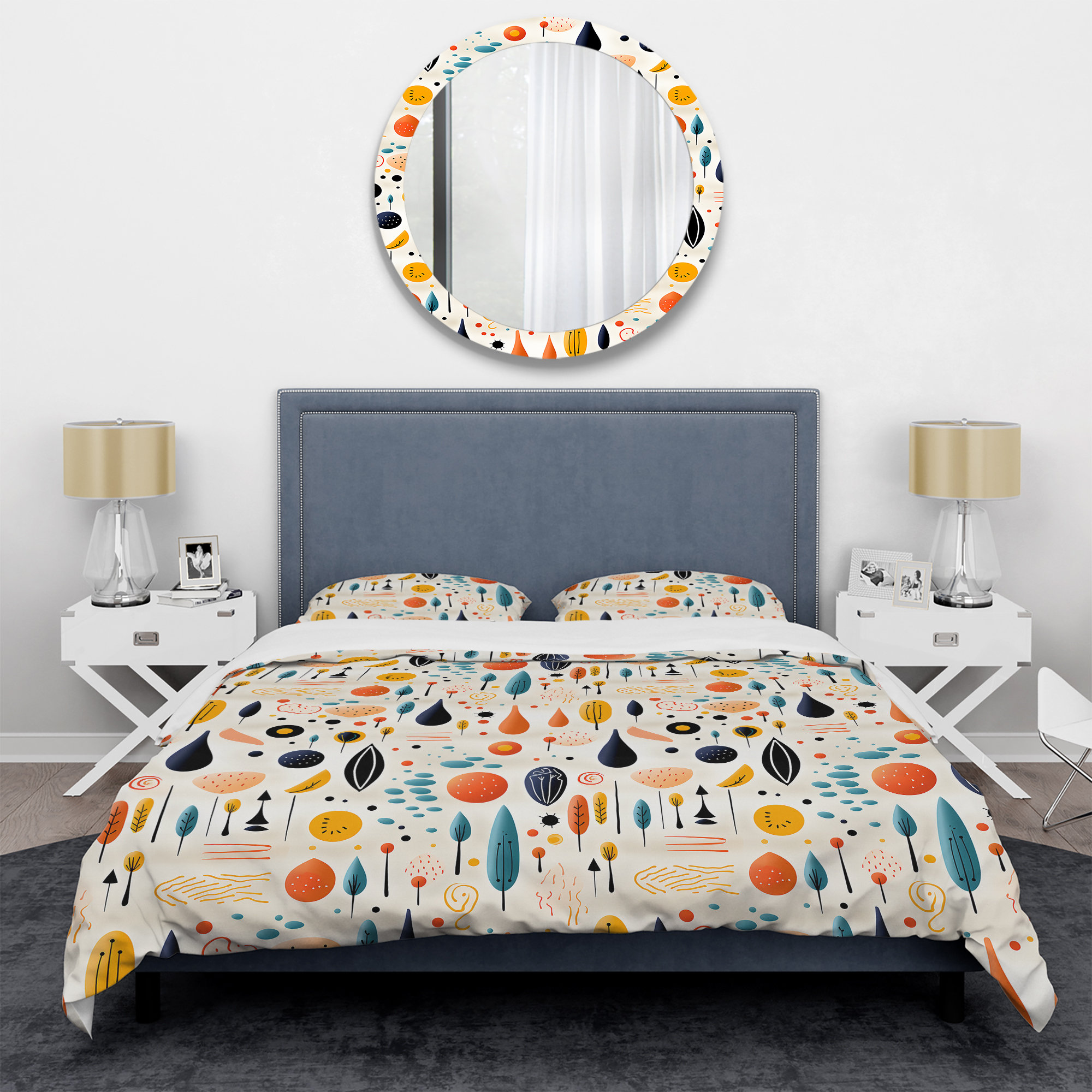 Design Art Pink Botancial Forms Pattern III Duvet Cover Set | Wayfair