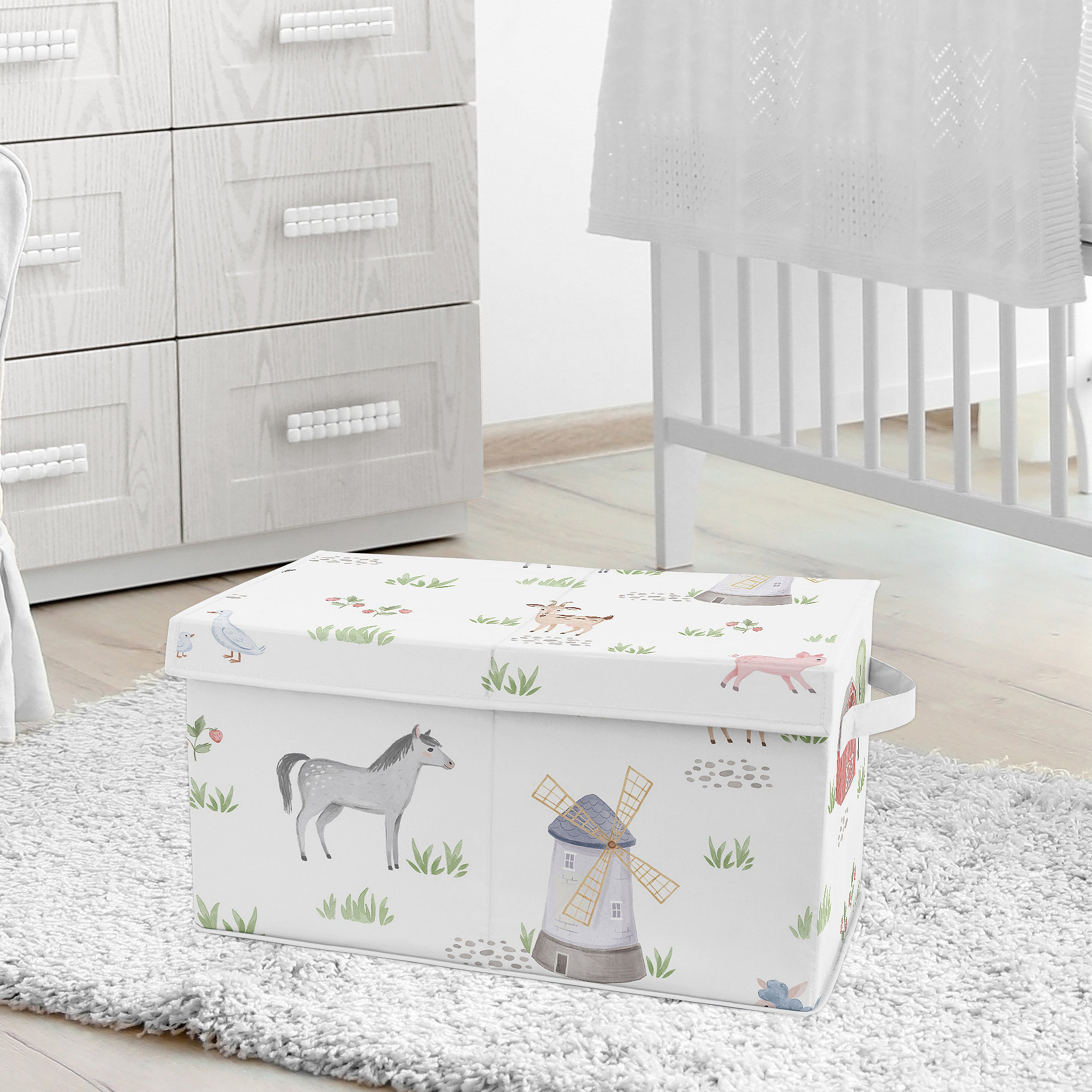 Sweet Jojo Designs Farm Animals Storage Fabric Toy Box By Sweet Jojo ...