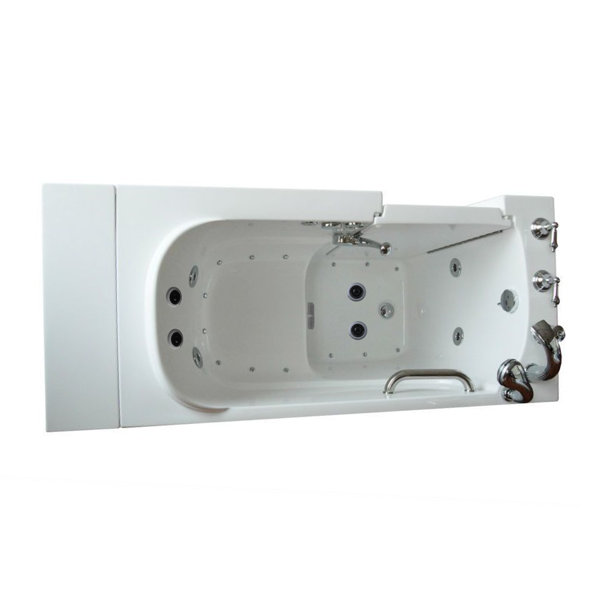 Avora Bath 51.5'' x 29.5'' Walk-in Fibreglass Bathtub with Faucet ...