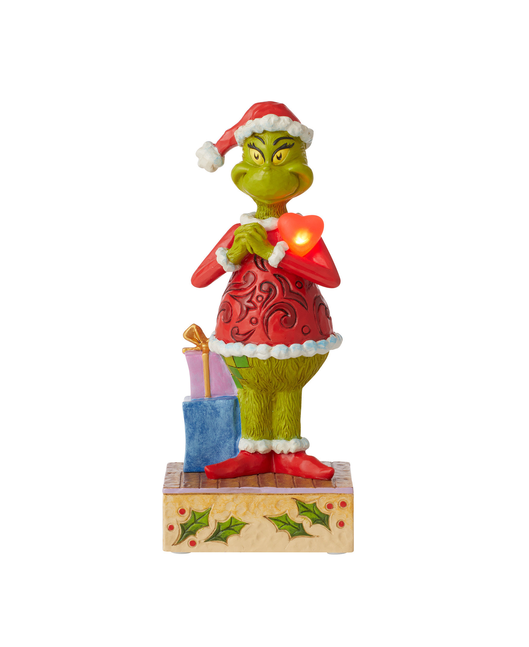 Jim Shore Dr. Seuss Grinch with Large Red Heart Figurine 7in H ...