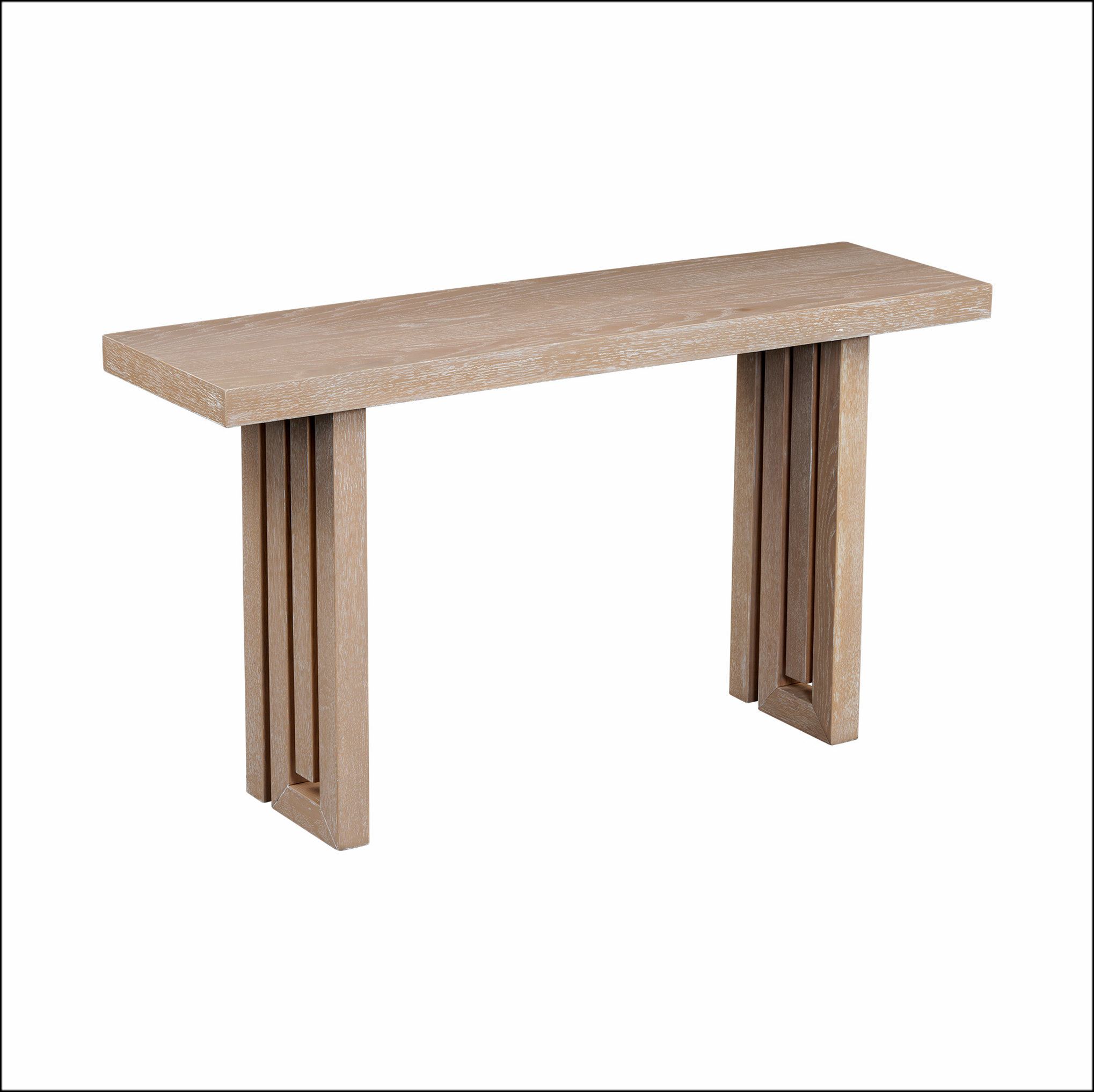Latitude Run® Uniquely Designed Oak Veneer Console Table with ...