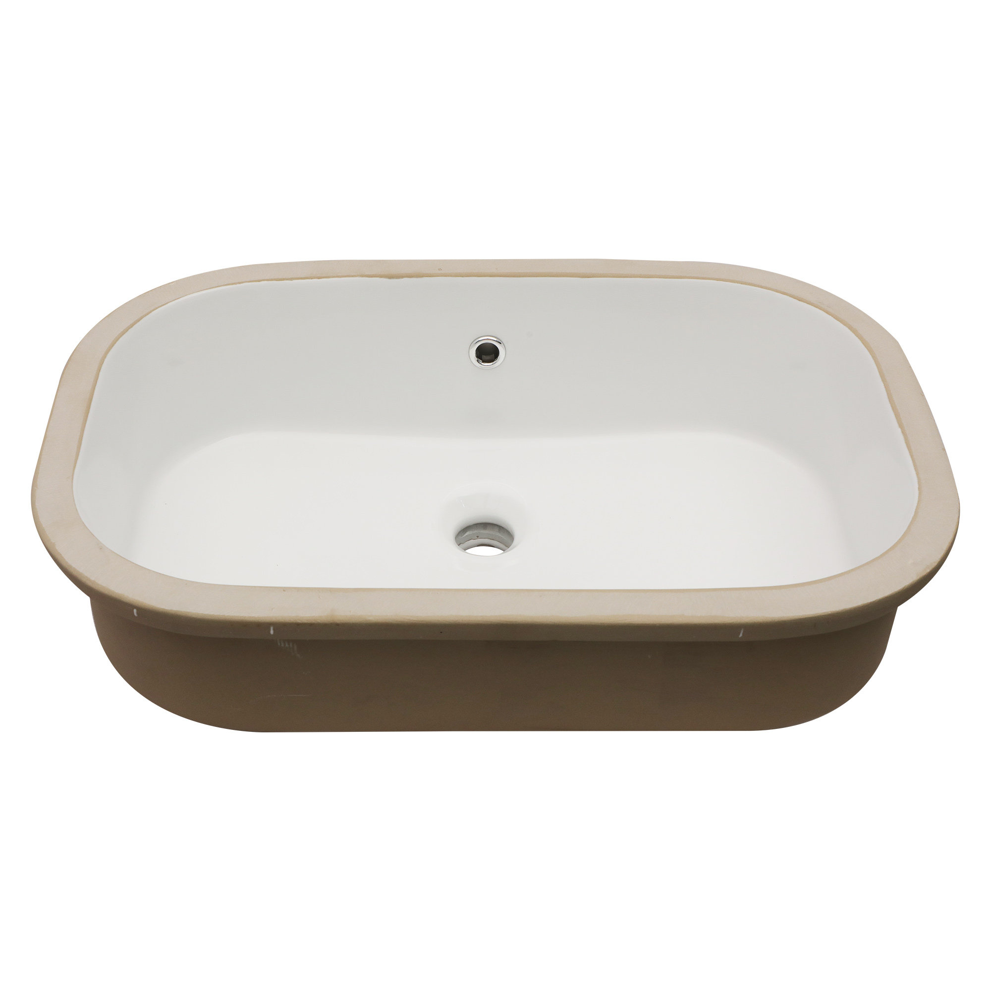 Logmey 22"x15.3" Undermount Ceramic Bathroom Sink with Overflow Hole ...