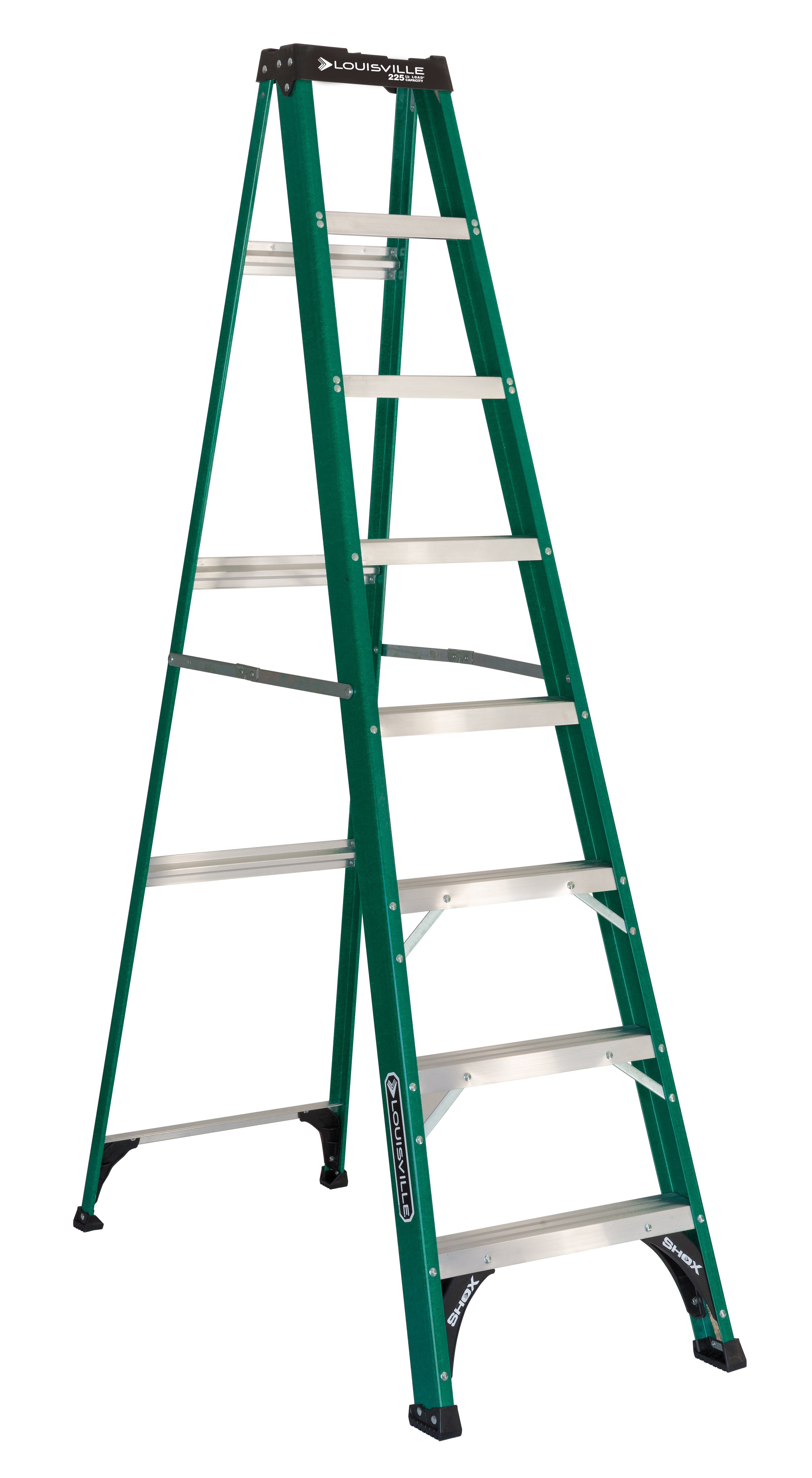 Louisville Ladder, 8 Ft, Fiberglass Step Ladder, Type Ii, 225 Lb Load ...
