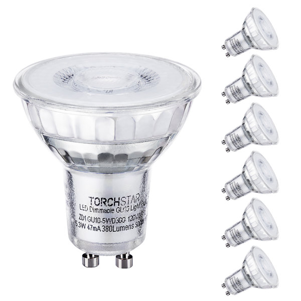 TORCHSTAR 50 Watt Equivalent MR16 GU10/Bi-pin Dimmable 5000K LED Bulb ...