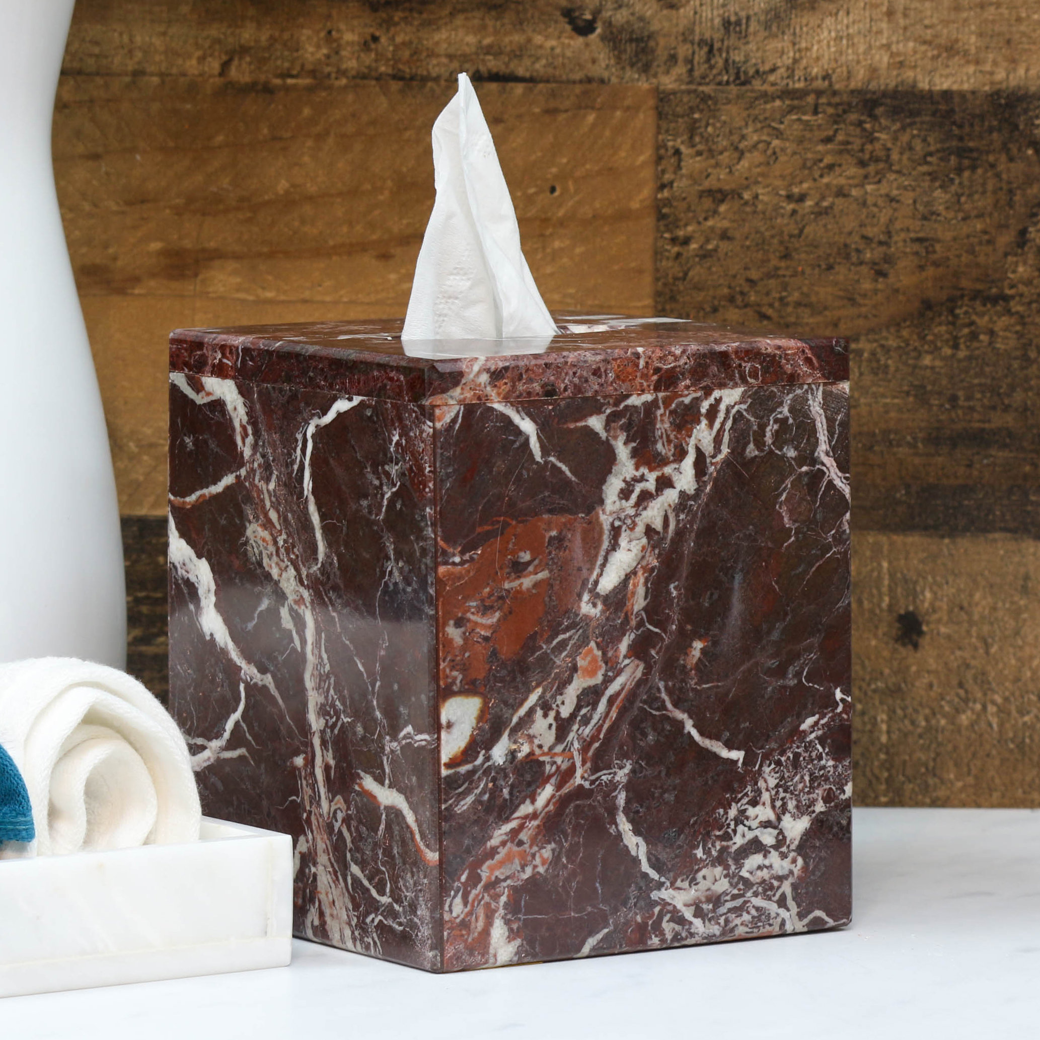 Red Barrel Studio® Westmont Marble Tissue Box Cover & Reviews | Wayfair