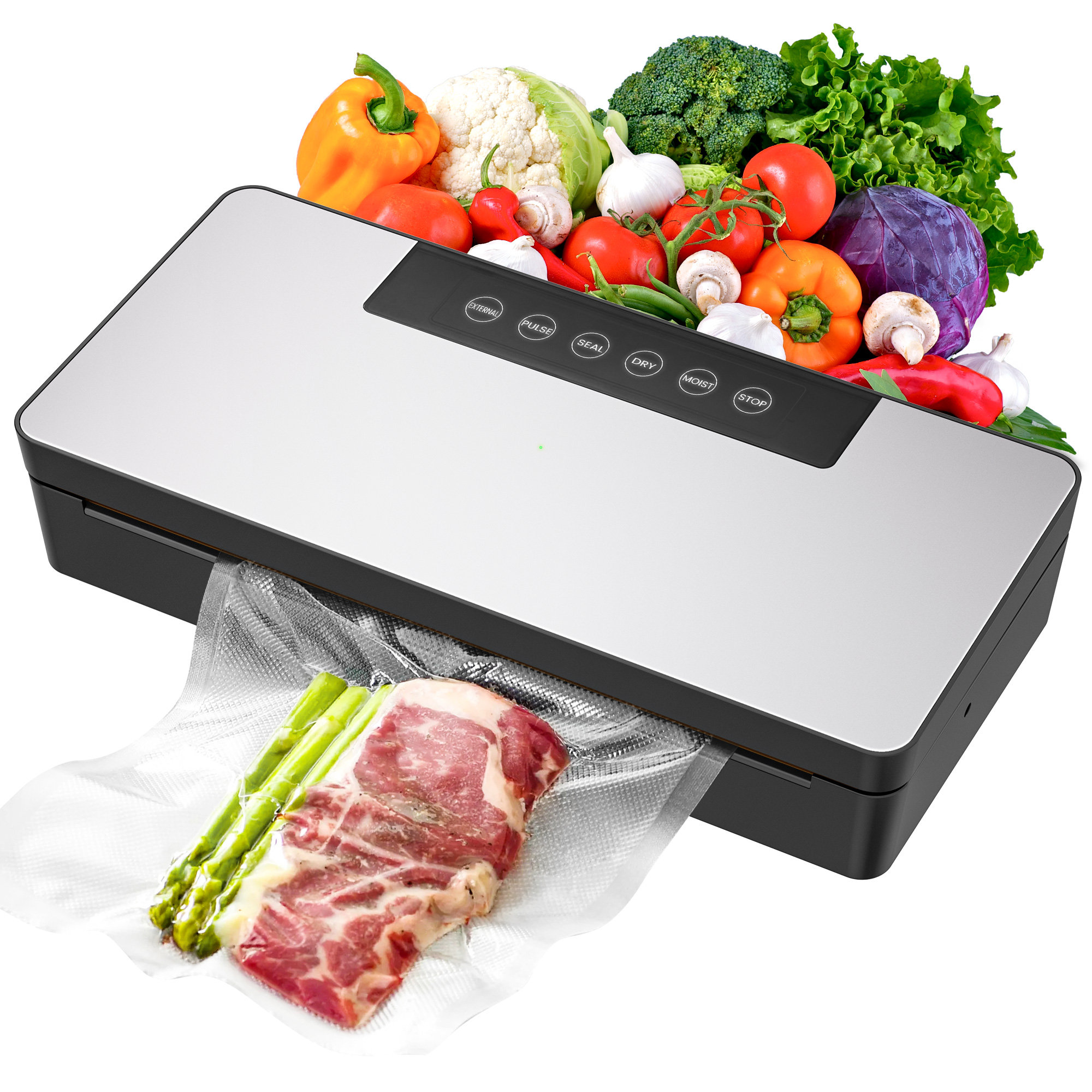 MaxKare Vacuum Sealer Machine, Powerful 90Kpa Suction Food Sealer With ...