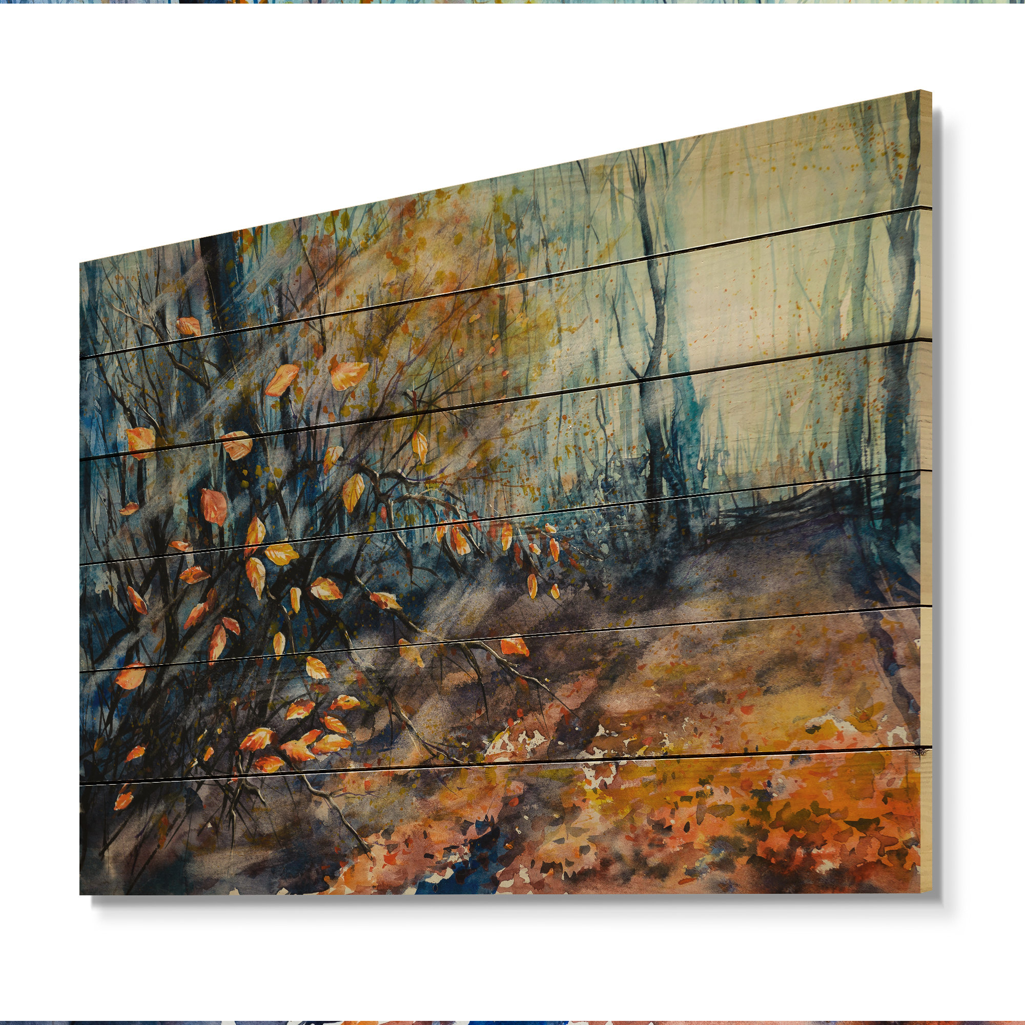 Winston Porter Nature Autumn Forest Picture - Traditional Print on Wood ...