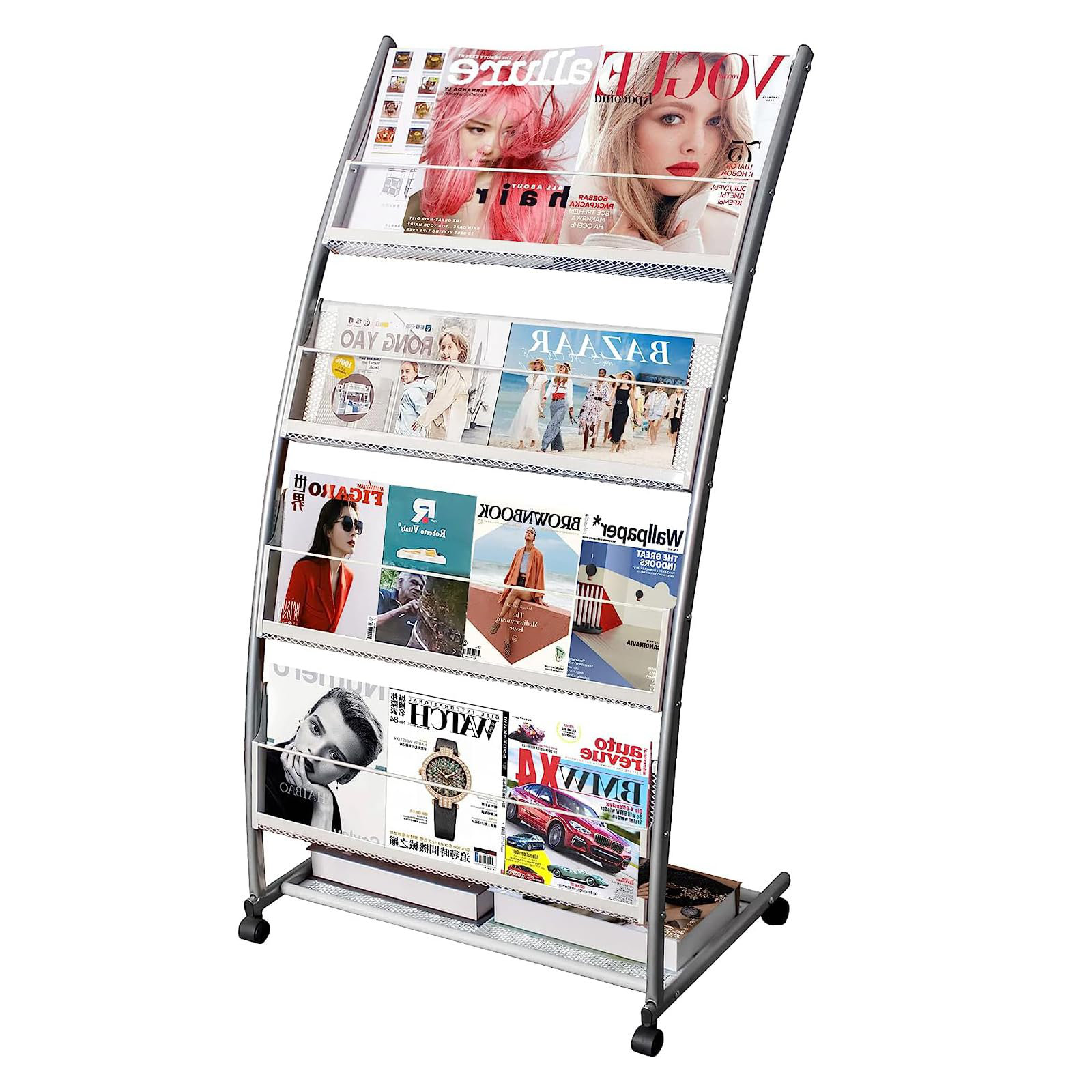 Rebrilliant Magazine Rack Floor Standing,Brochure Display Stand, 4 ...