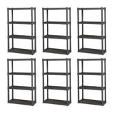 Sterilite Adjustable 4-Shelf Storage Cabinet With Doors, Gray 01423V01 ...