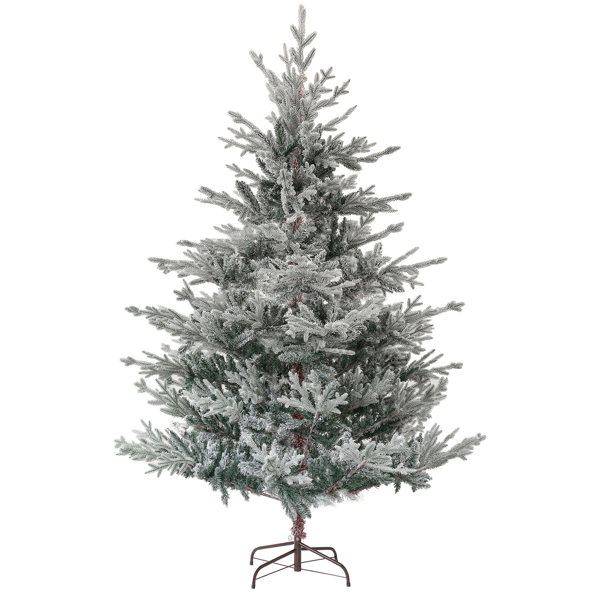 Mercer41 HOMCOM Nordic Pine Artificial Christmas Tree With Snow Flocked ...