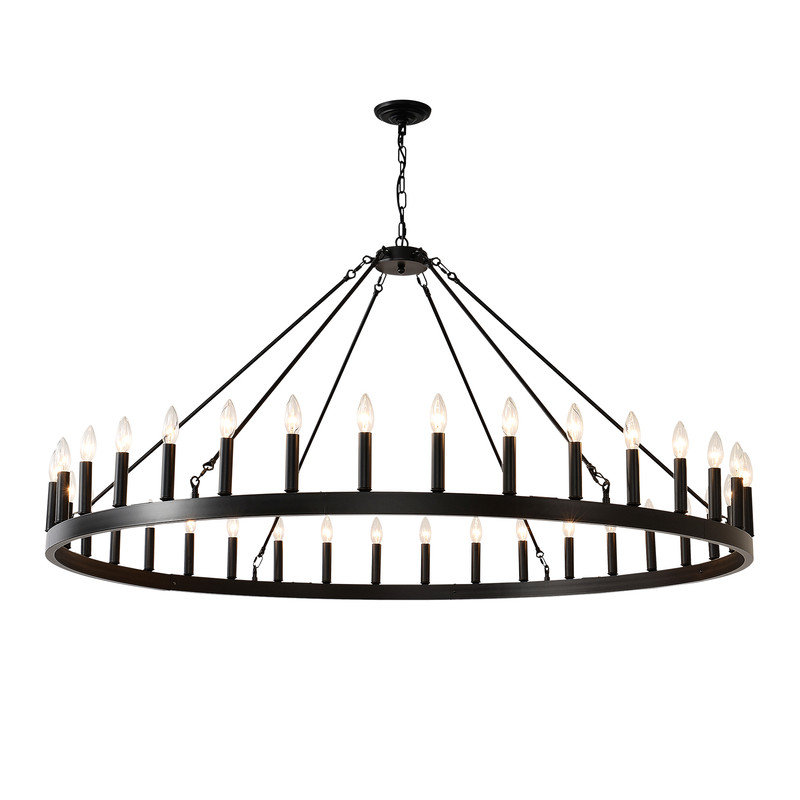 Ophelia & Co. 60INCH 36-Light Extra Large Wagon Wheel Chandelier, Black ...