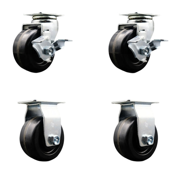 Service Caster 4 Piece Phenolic Caster Set | Wayfair