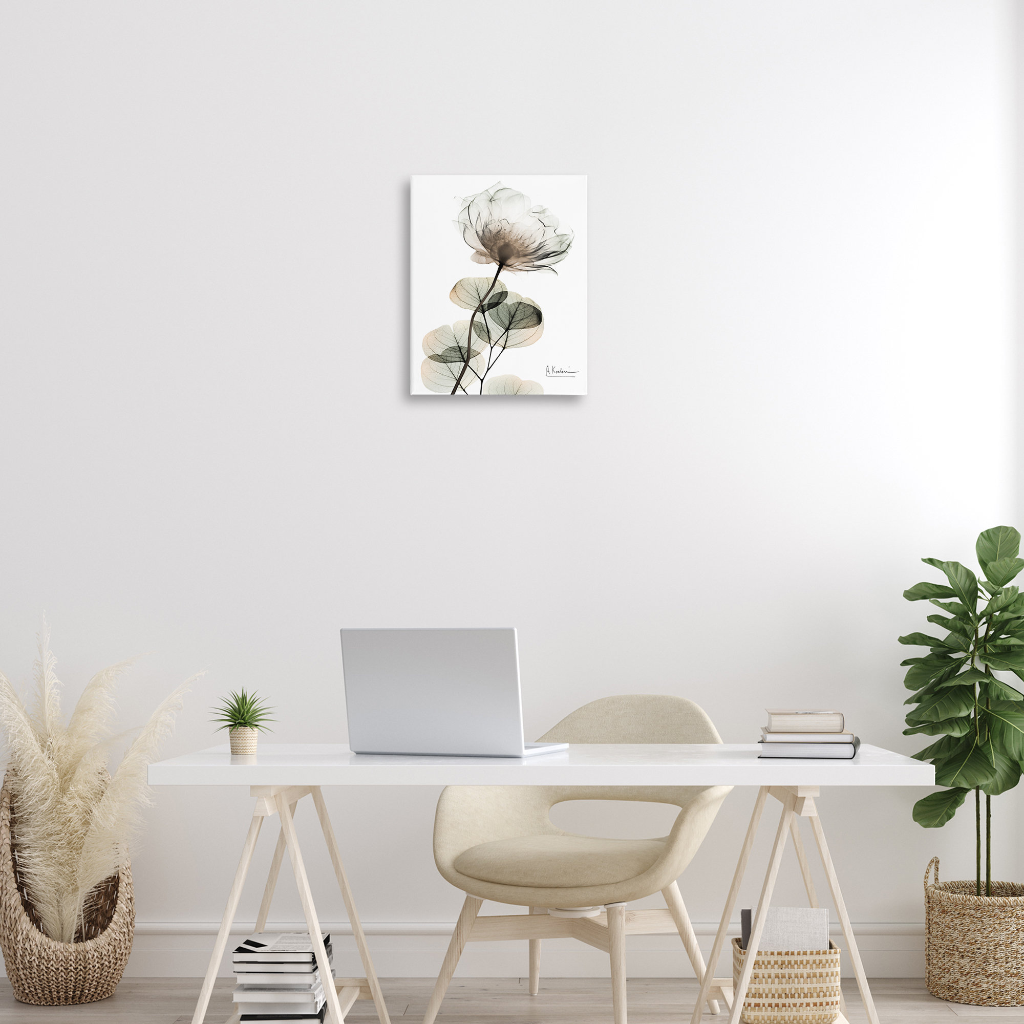 Red Barrel Studio® Simple Elegant White Flower Canvas, design by Albert ...