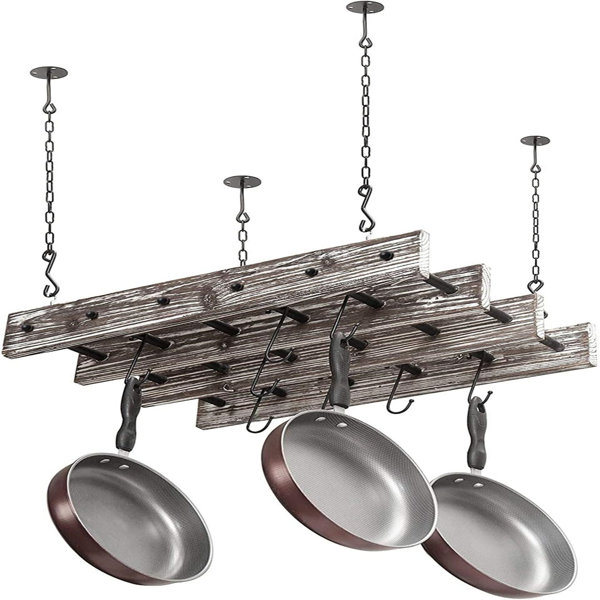 Gracie Oaks Rectangle Hanging Pot Rack & Reviews | Wayfair