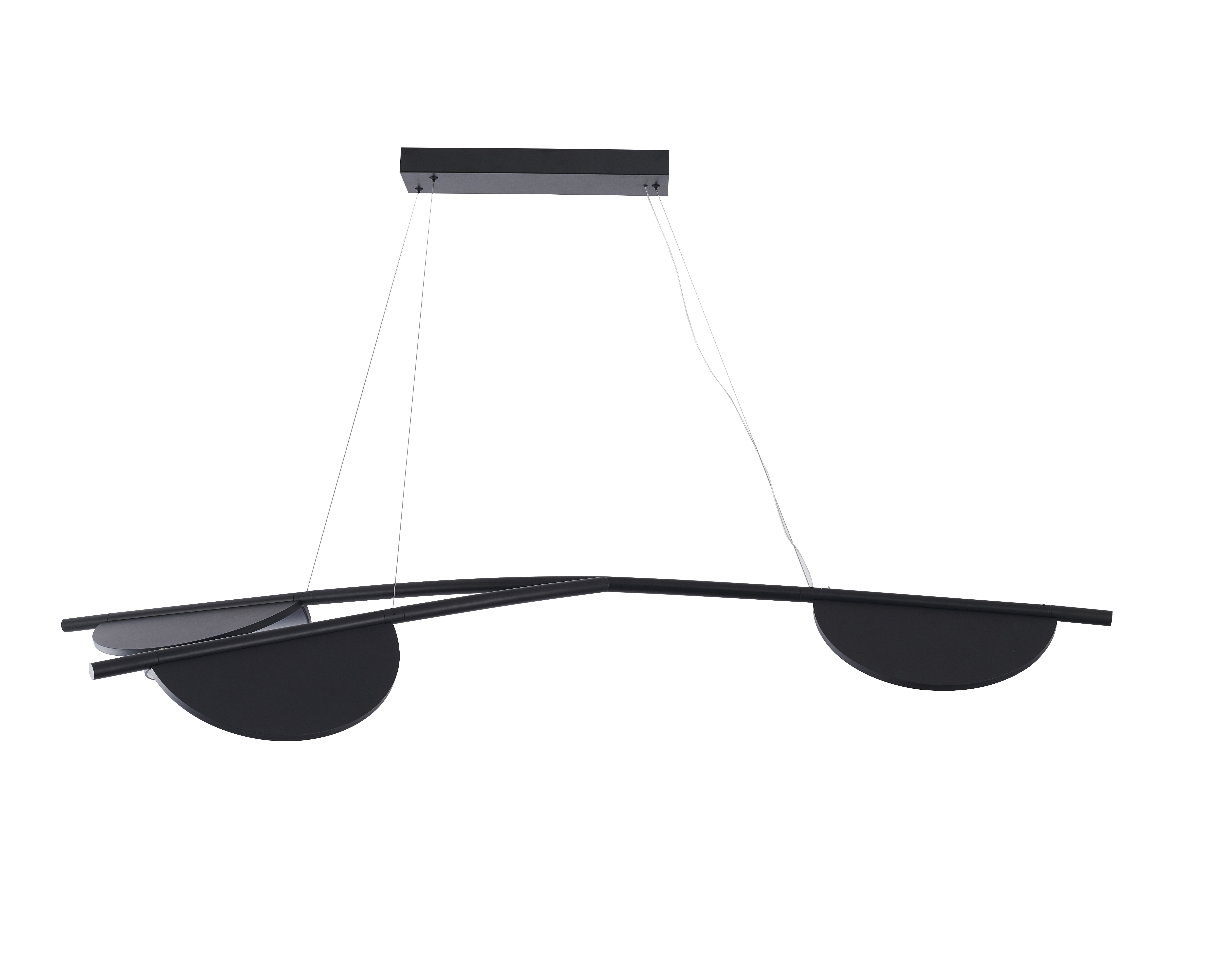 Hokku Designs 3-Light Black Aluminum LED Pendant With White Acrylic ...