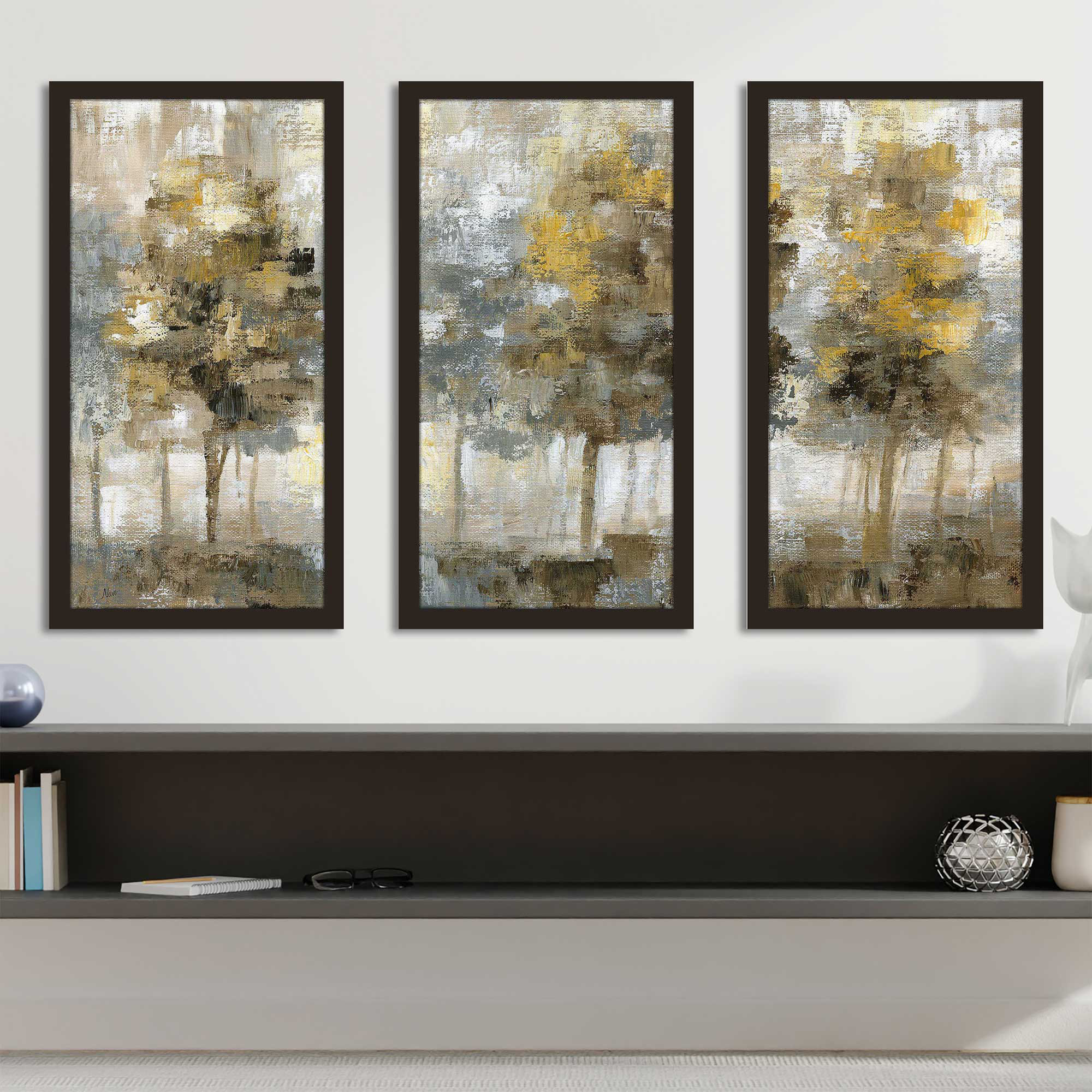 Red Barrel Studio® " Linen Trees " by Nan 3 - Pieces | Wayfair