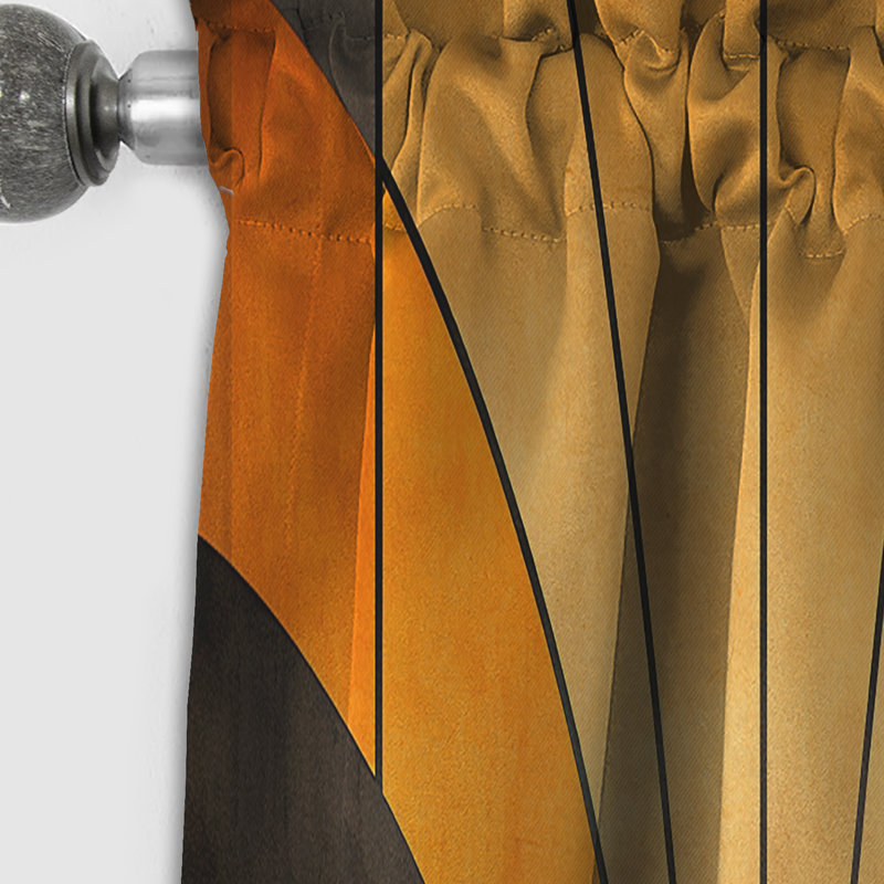Design Art Orange And Grey Vectors - Abstract Shapes Curtain - Blackout ...