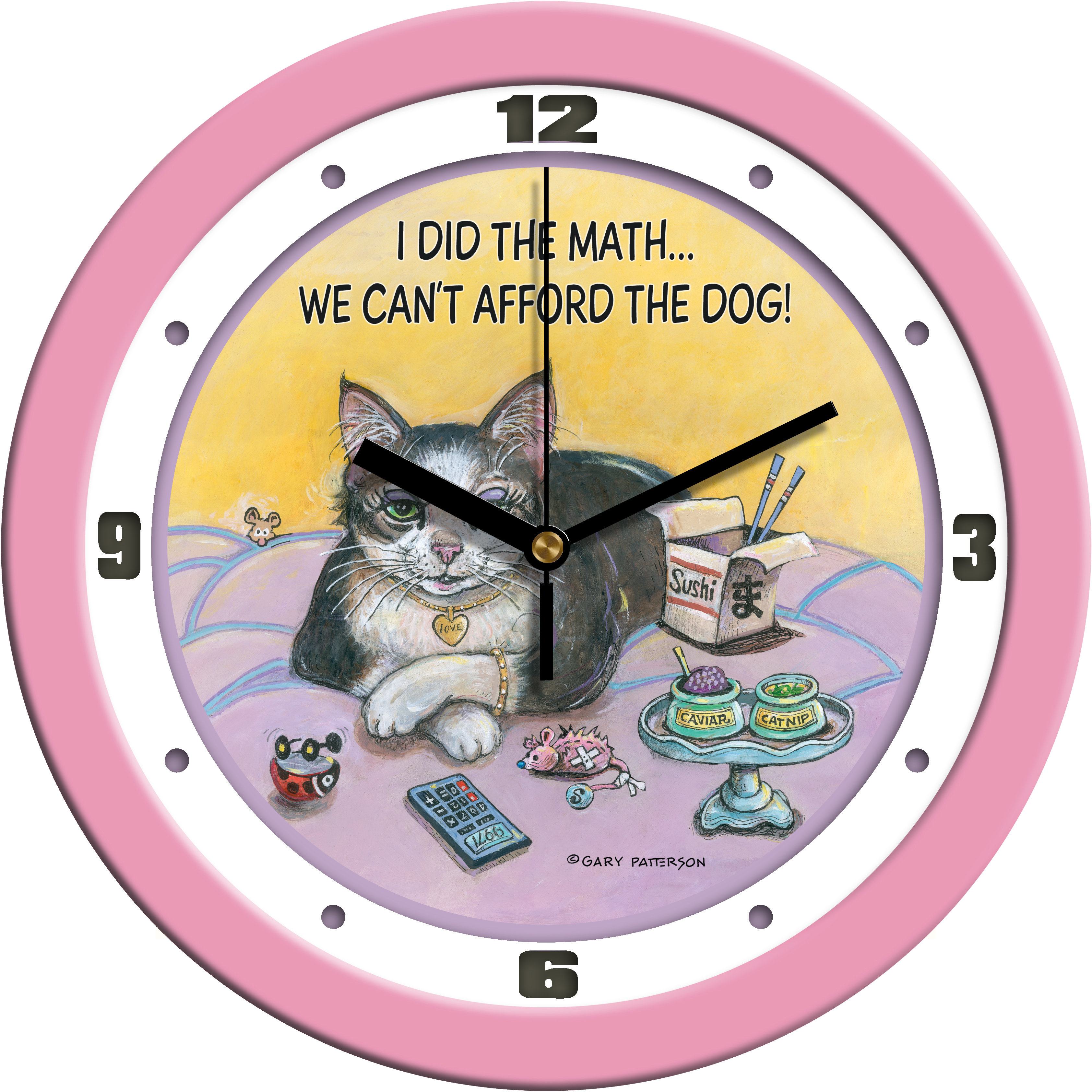 East Urban Home Albinson I Did the Math Funny Cat 11.5" Wall Clock ...