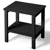 Winston Porter 17 in. 2-Tier Rectangular HDPE Outdoor Side Table with ...